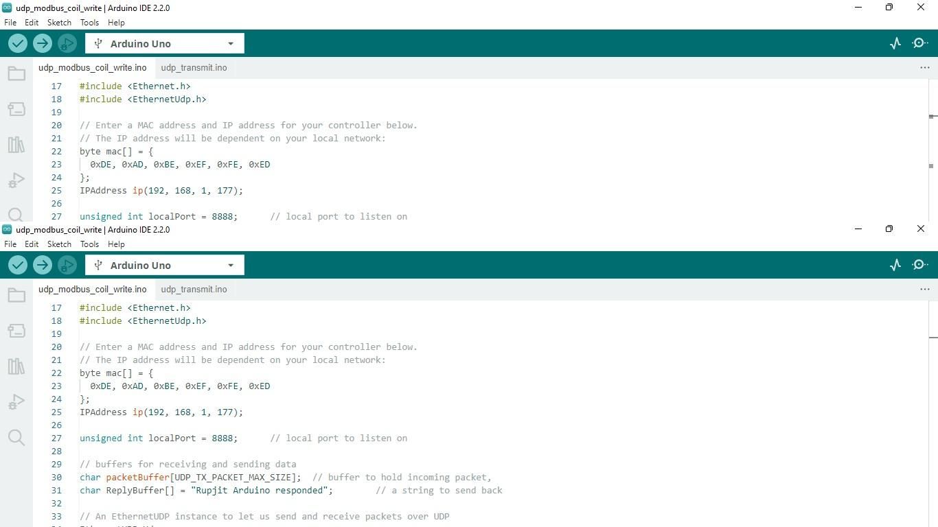 Modbus Over Ethernet (UDP ). Modbus Ascii Protocol Used to Write Single ...
