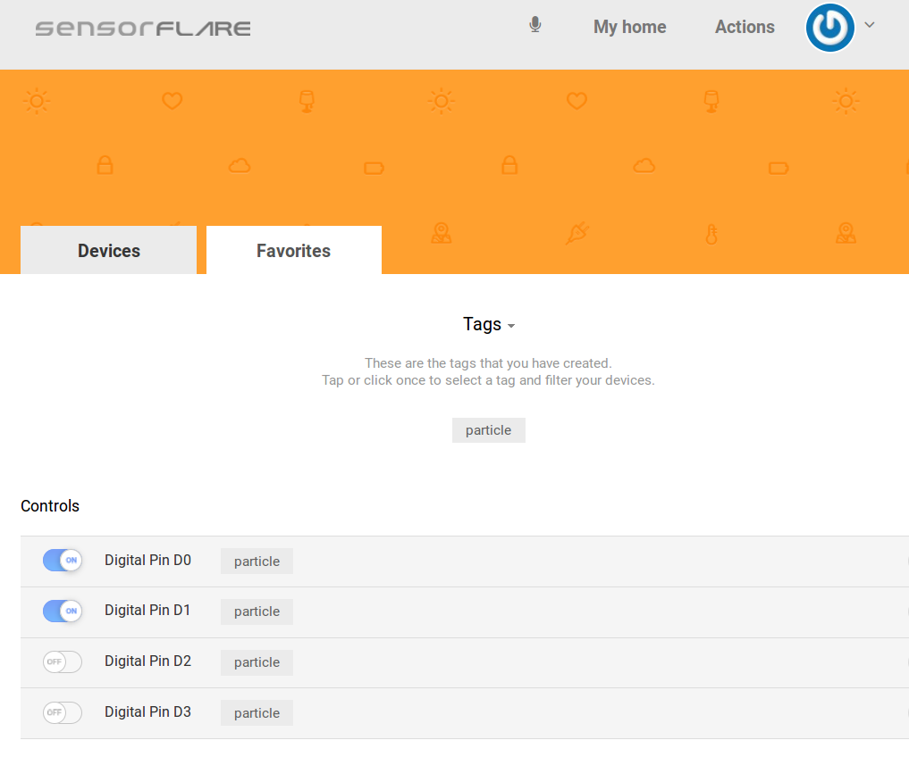 Smart Home Controller With Sensorflare and Spark Core of Particle ...