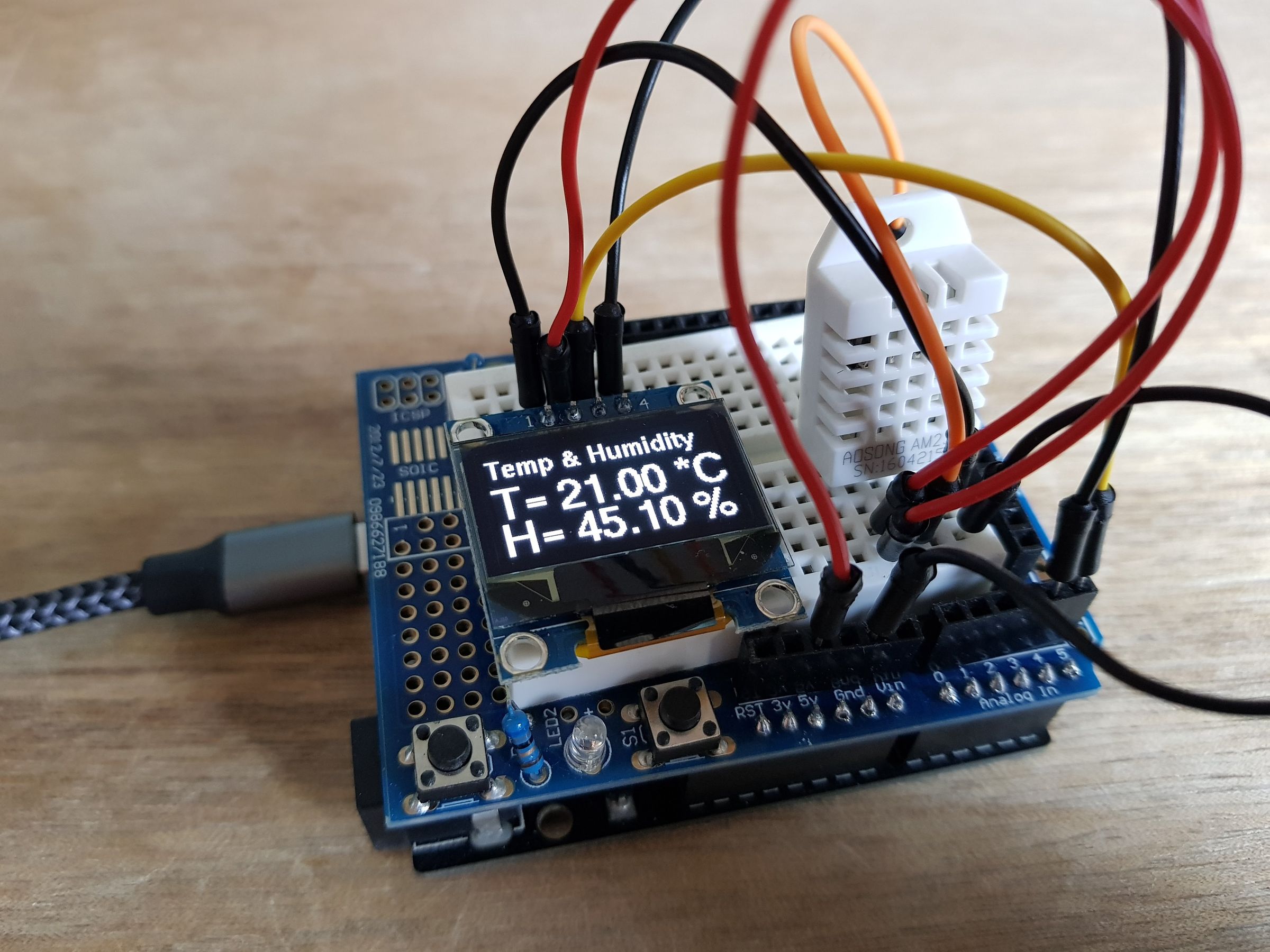 DHT22 & 0.96 OLED Display : 3 Steps - Instructables