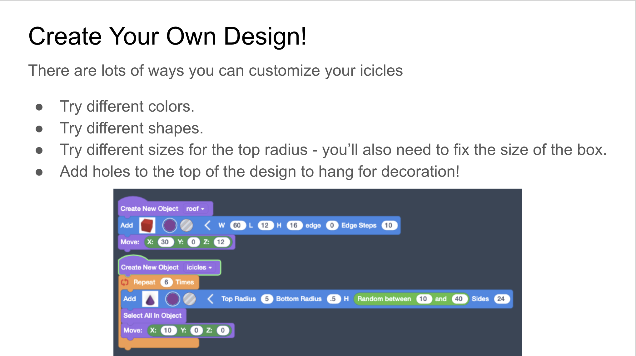Designing Icicles With Codeblocks in Tinkercad : 18 Steps (with Pictures) - Instructables