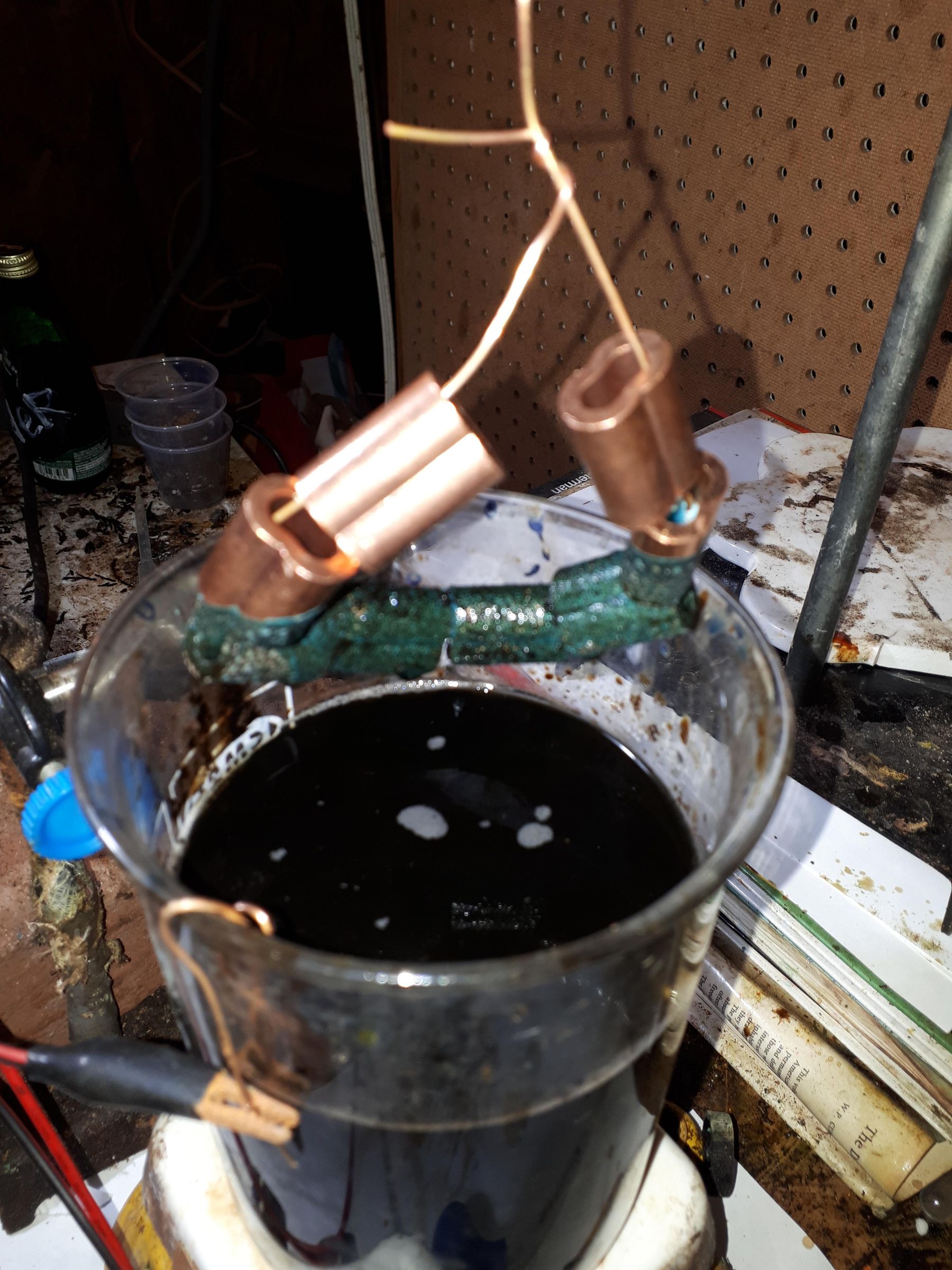Potassium Permanganate , Sugar, Lye Electroplating Solution Onto Copper ...