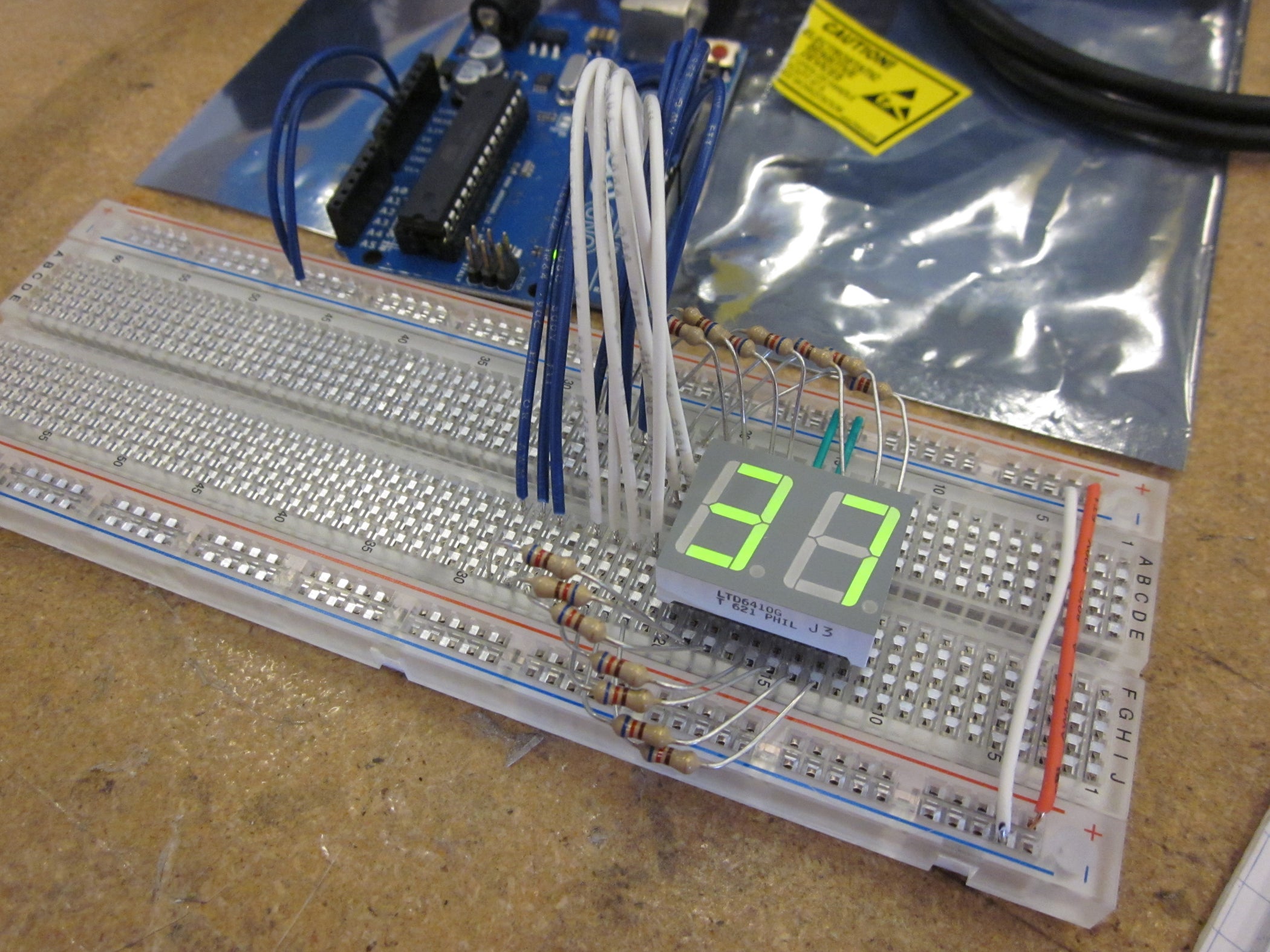 Arduino Powered 7seg Led Display With Port Manipulation - I Made It at TechShop : 4 Steps ...