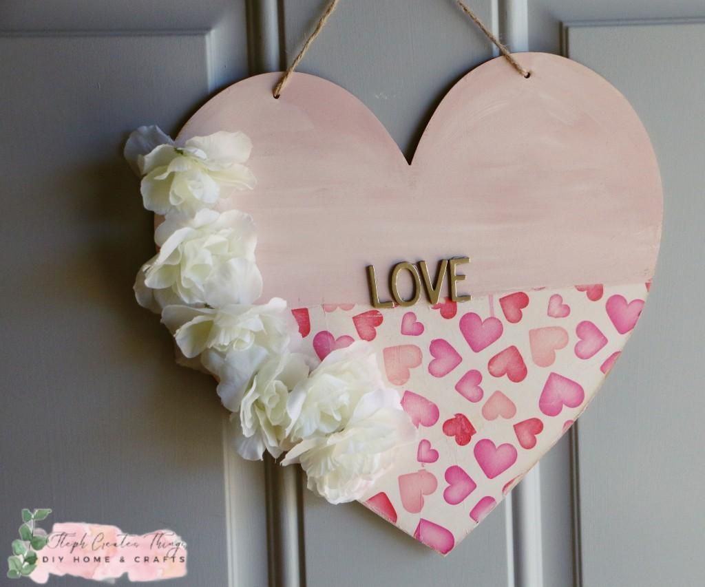 Decorate a Wooden Heart: Gift Tissue Paper and Faux Floral DIY Tutorial ...
