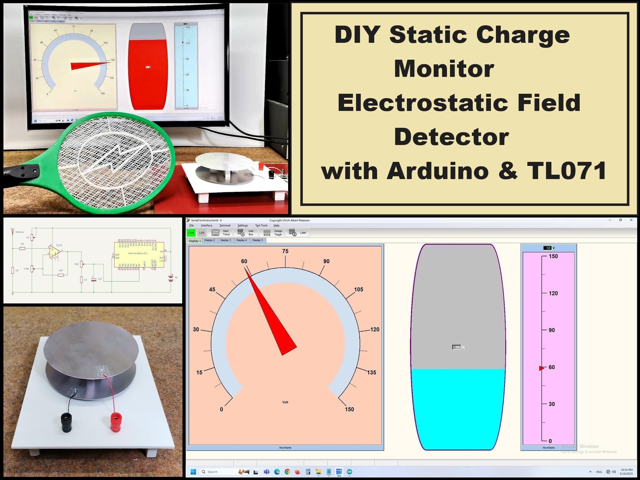 DIY Static Charge Monitor - Electrostatic Field Detector (Arduino ...
