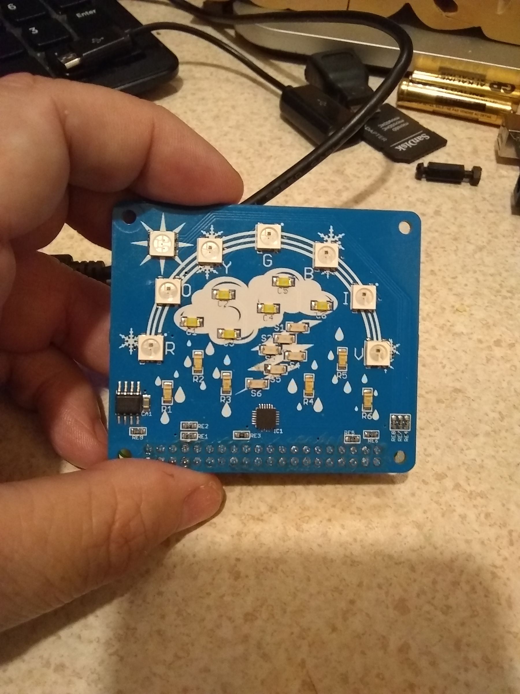 Simple Weather Display Using Raspberry PI and Cyntech WeatherHAT : 4 ...