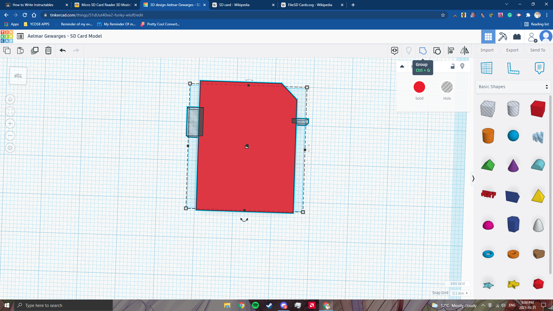 Micro SD Card Reader 3D Model : 8 Steps - Instructables