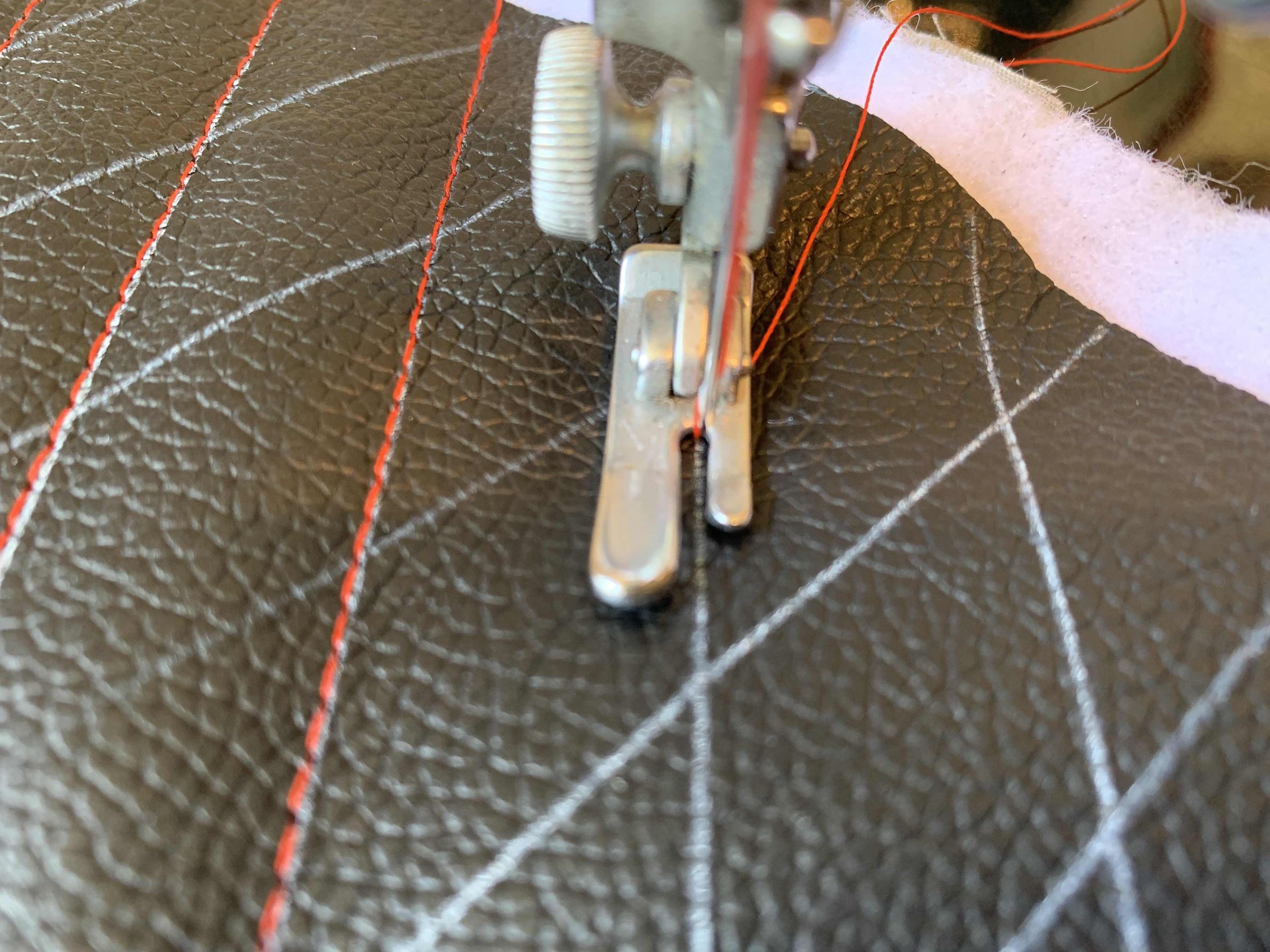 Leather Bar Stool Seat Cover With Diamond Stitching Pattern : 18 Steps ...