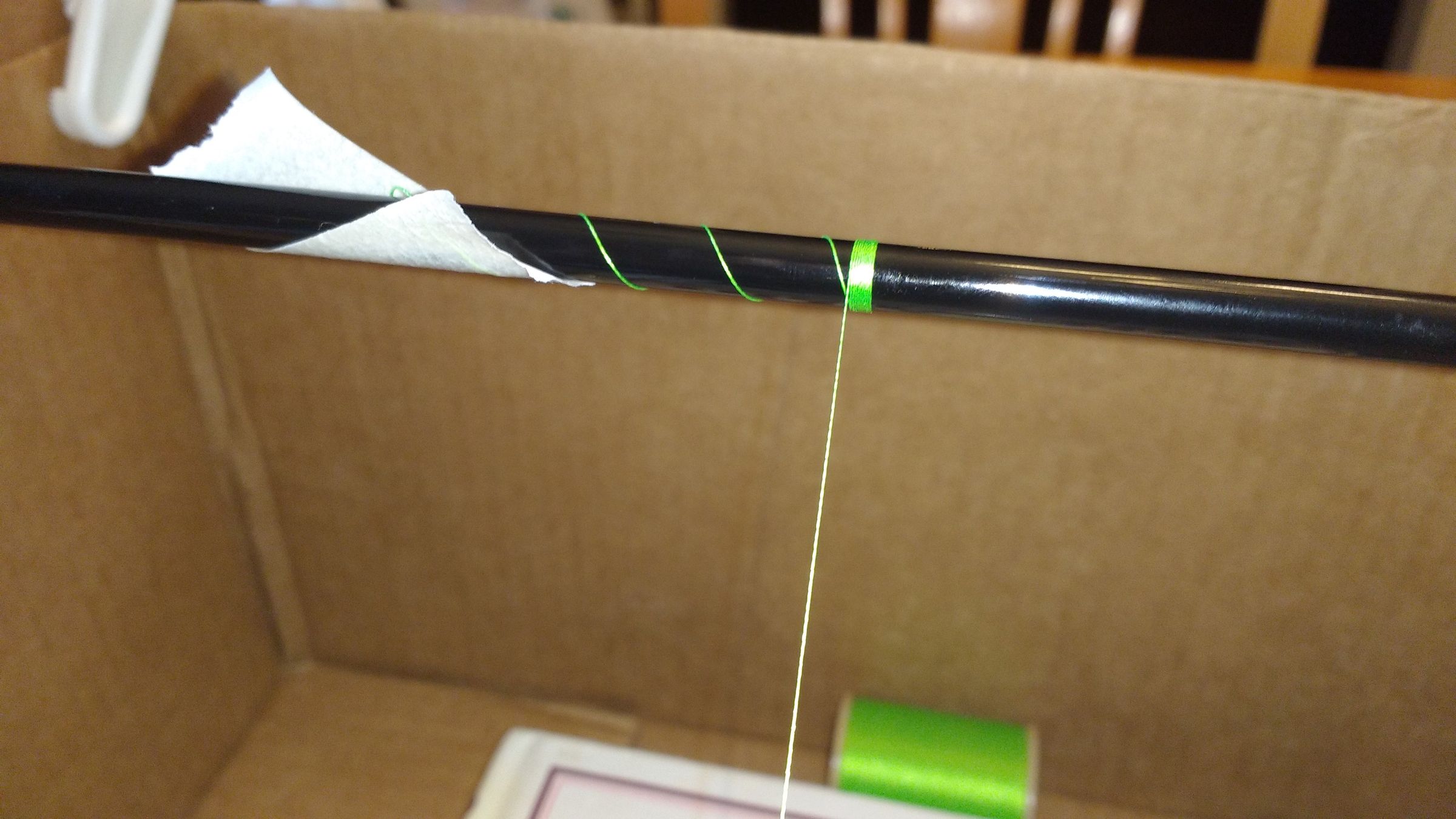 Make a Free/Inexpensive Fishing Rod Wrapping Jig Out of a Cardboard Box ...