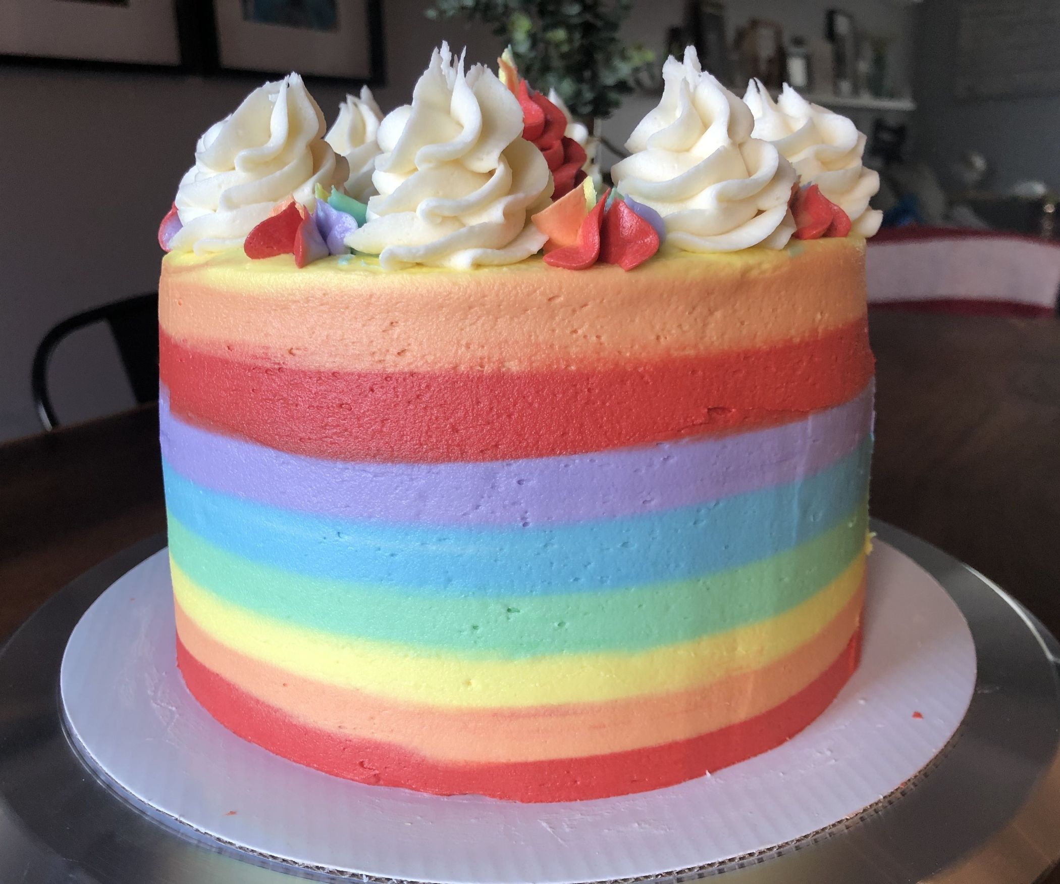 Rainbow Buttercream Layer Cake : 17 Steps (with Pictures) - Instructables