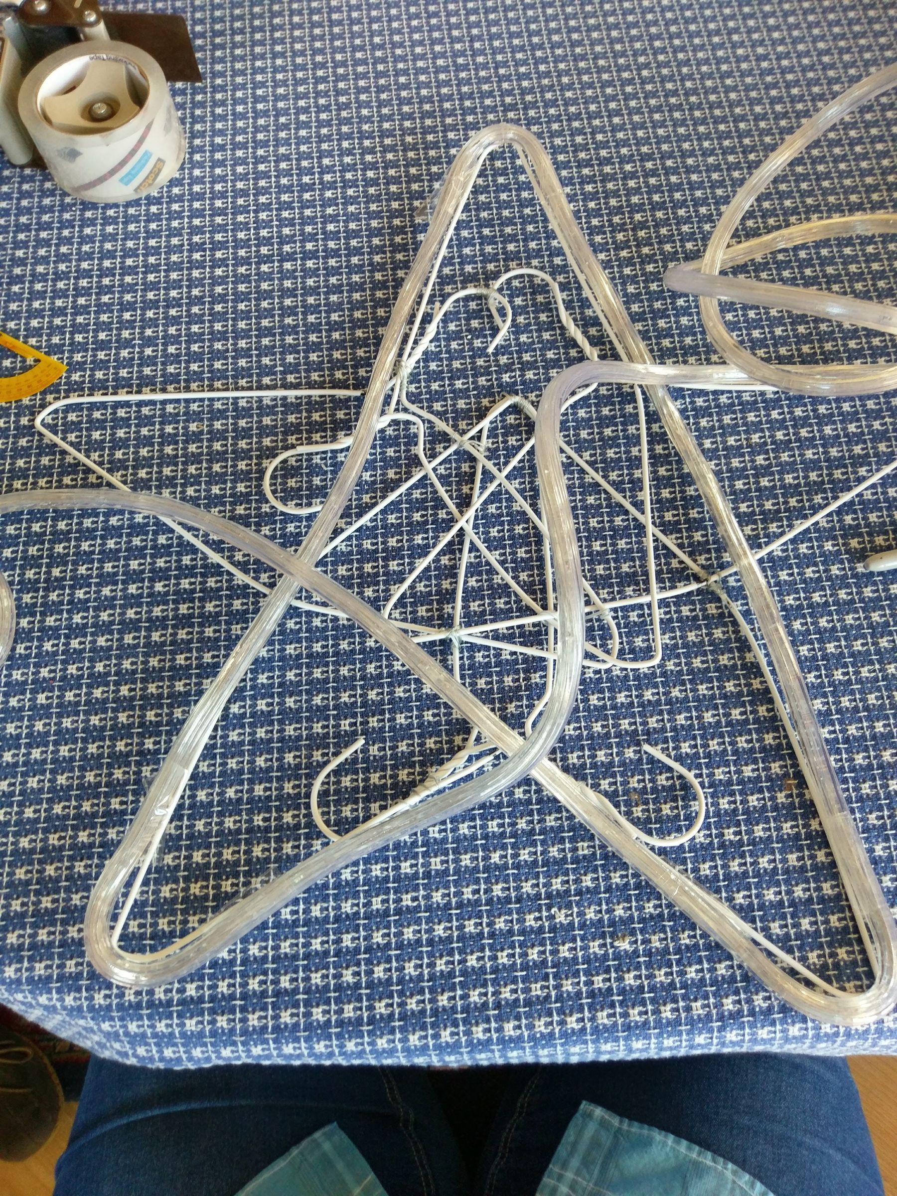 Intro: DIY Lighted Star ~ From 5 Coat Hangers & a Rope Light : 10 Steps ...