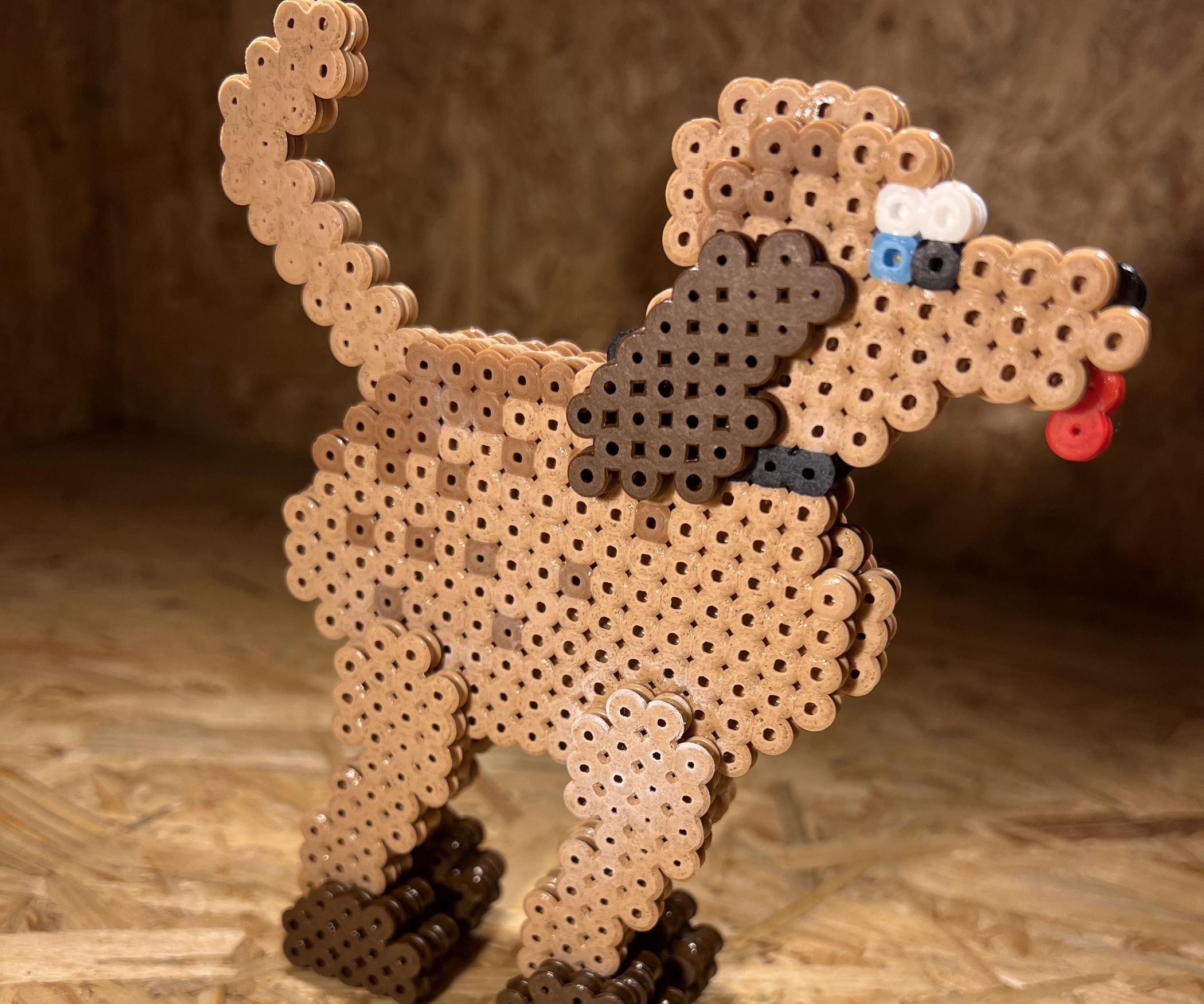 From 2d to 3d - How to Make 3D Dog With Hama Beads : 3 Steps ...