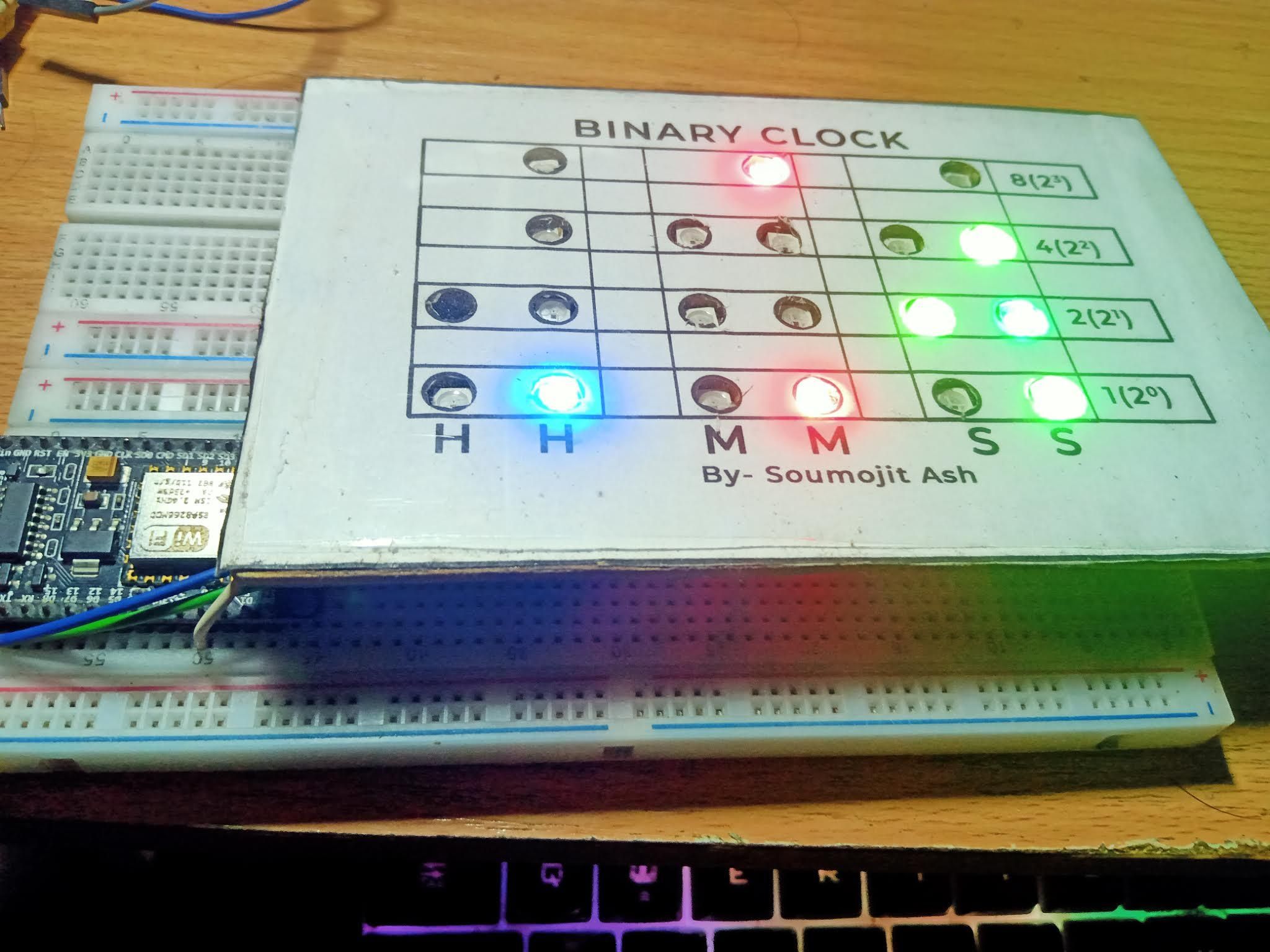 RGB Wifi Binary Clock (ESP8266+WS2812b) : 6 Steps - Instructables