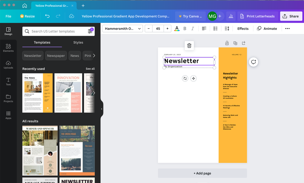 How to Make a One-page Newsletter on Canva : 6 Steps - Instructables