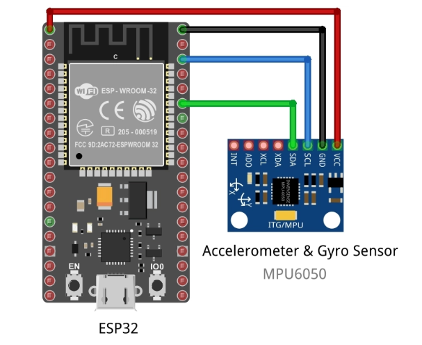 Esp32 Mpu 6050 Accelerometer And Gyroscope Arduino Random 45 Off