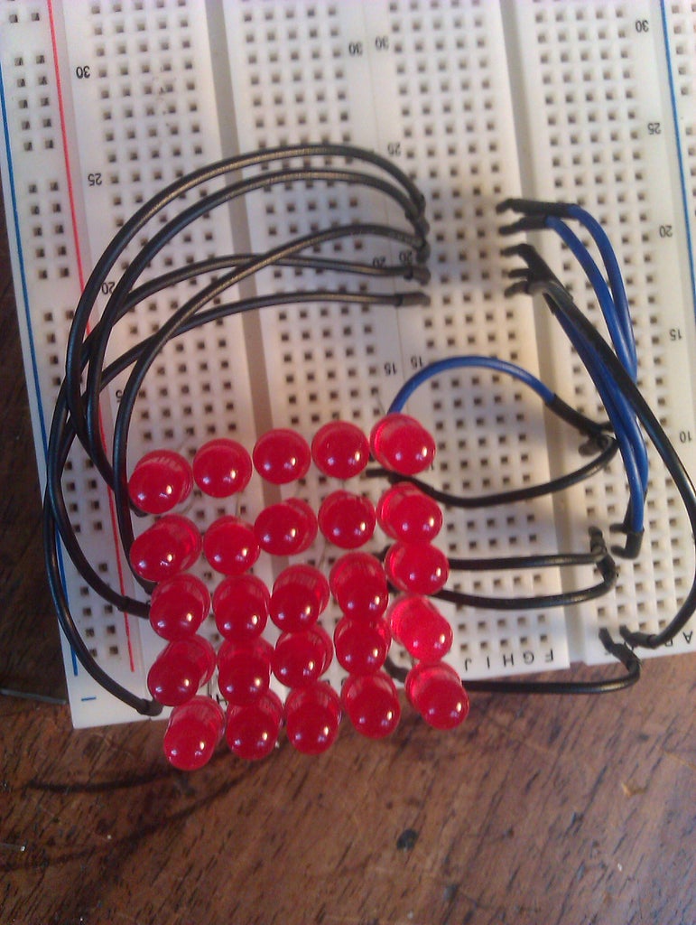 5x5 Dot Matrix On Arduino Gets Text From Pc Full Instructions And Script 6 Steps Instructables