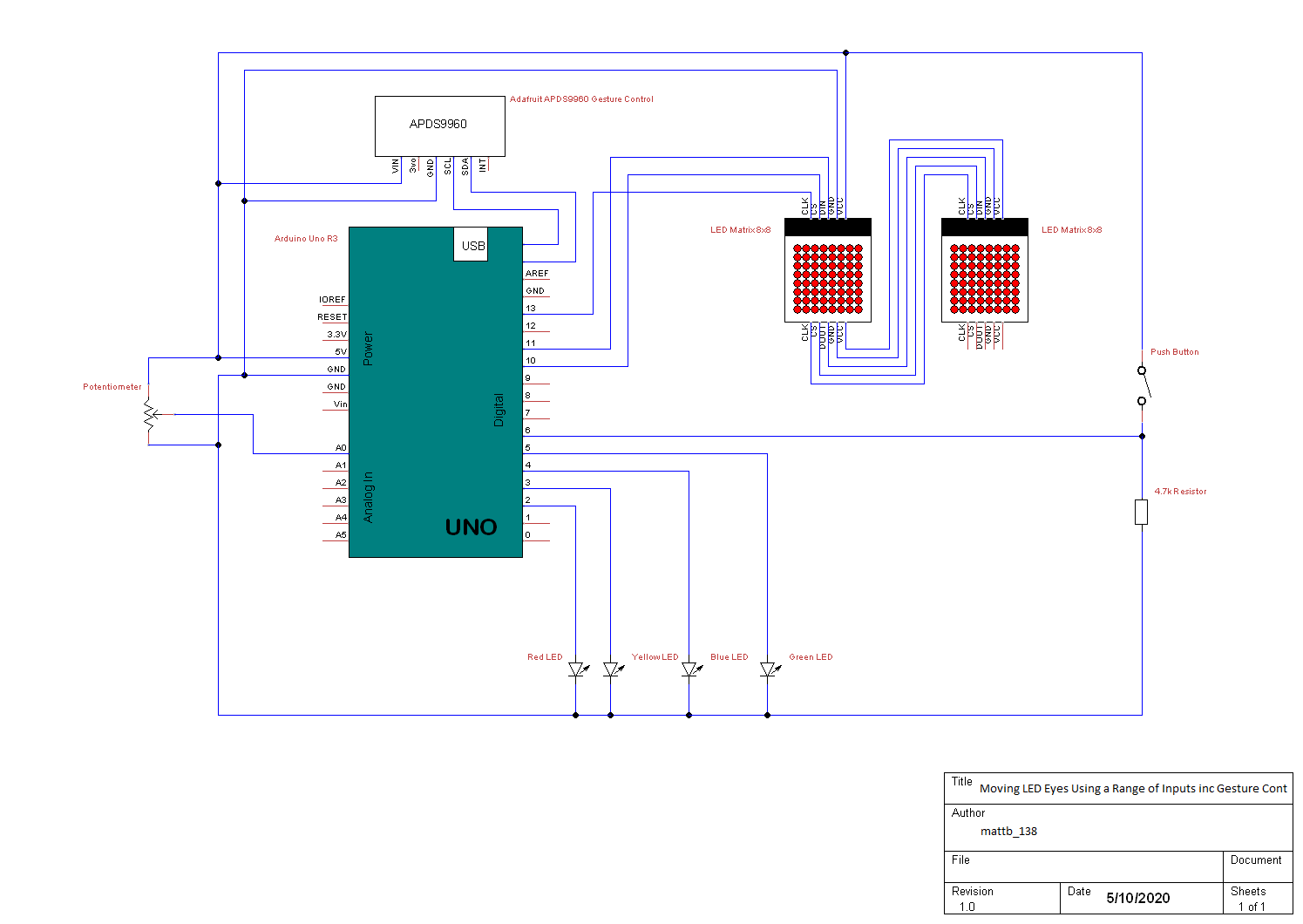 Moving LED Eyes Using a Range of Inputs Including Gesture Control : 5 ...