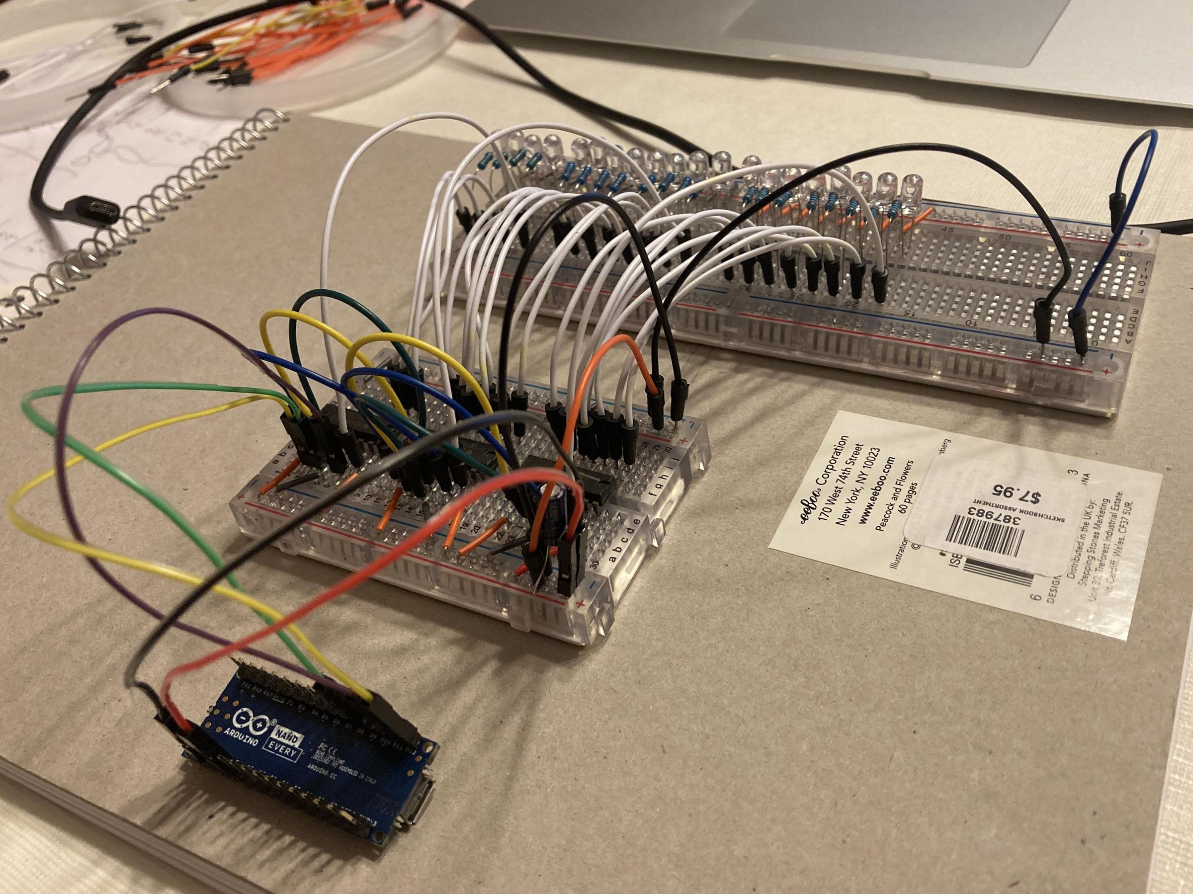 Arduino 16 LEDs Using Two 74HC595 Shift Registers (unlimited Pins) : 4 ...