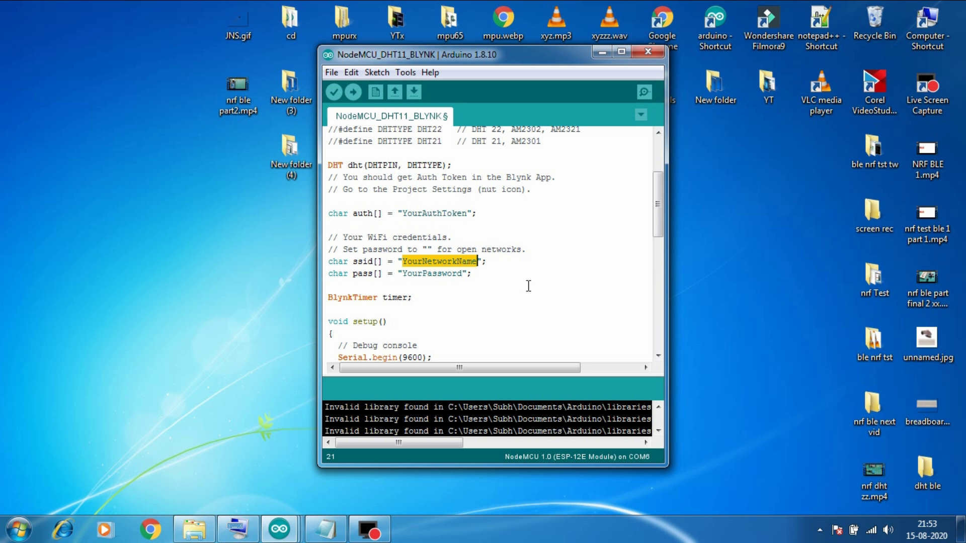 Room Temperature Over Internet With BLYNK ESP8266 & DHT11 : 5 Steps (with Pictures) - Instructables