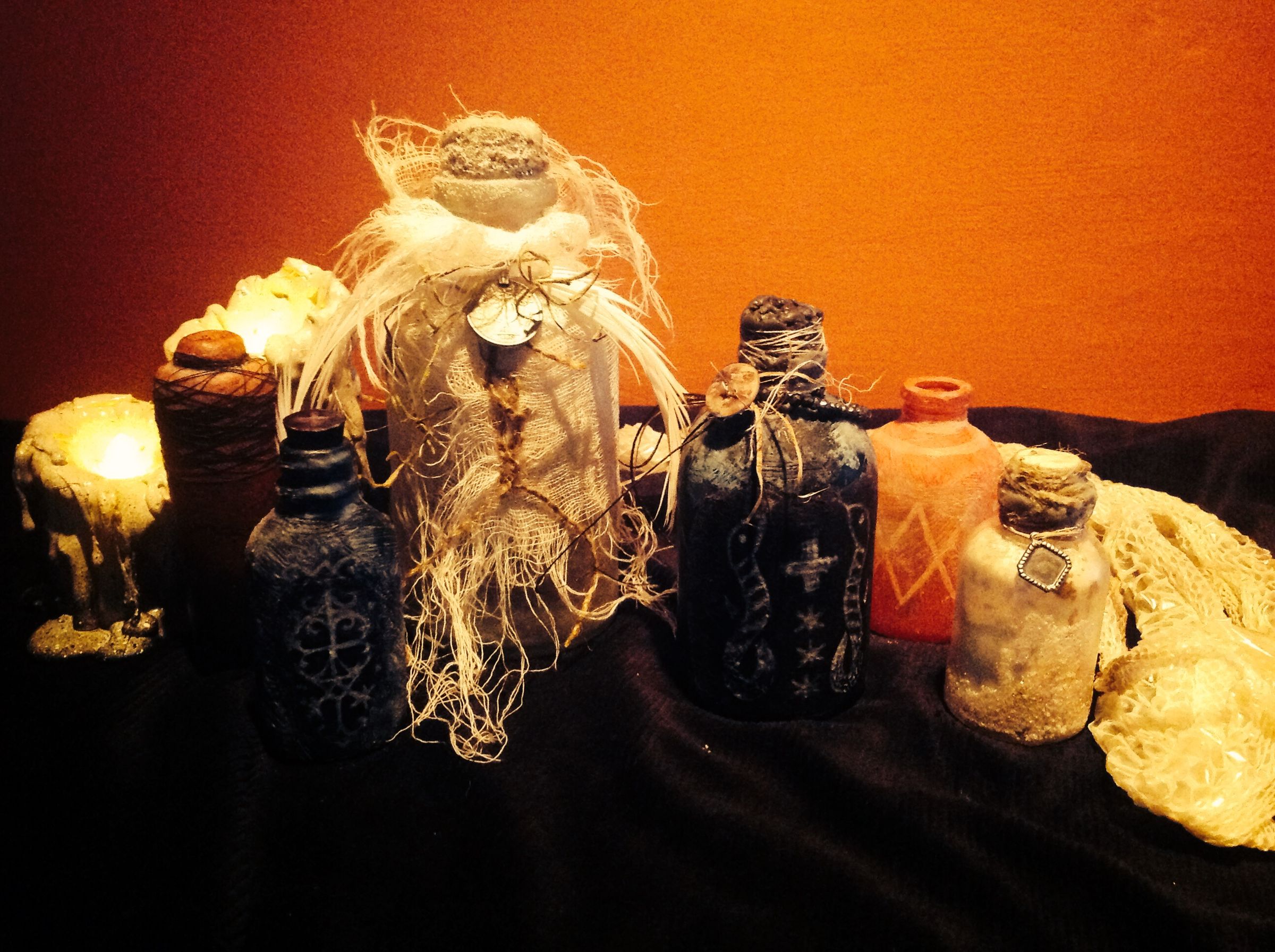 Spooky "Voodoo" Apothecary Powder & Potion Spell Bottles for Halloween ...