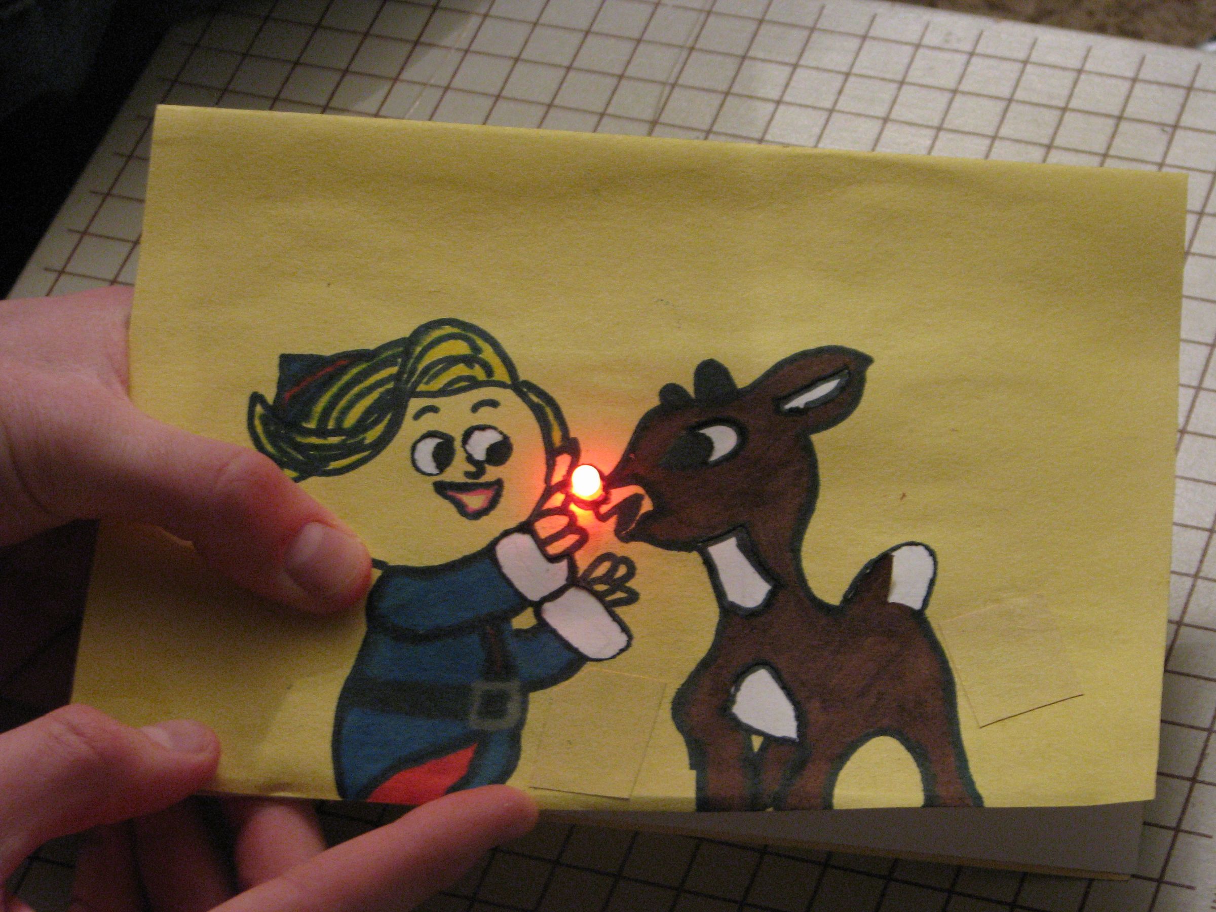 LED Rudolph the Red Nose Reindeer Holiday Card : 5 Steps - Instructables