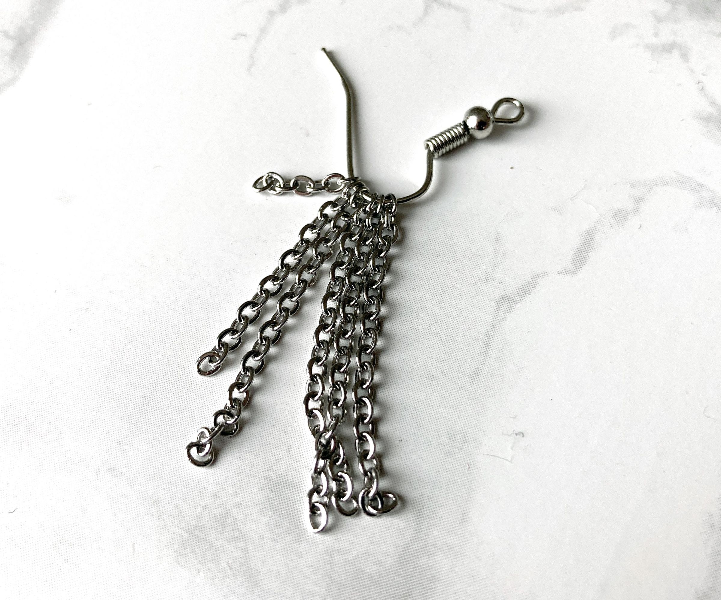 Dangle Rainbow Jump Ring and Chain Earrings : 4 Steps (with Pictures ...