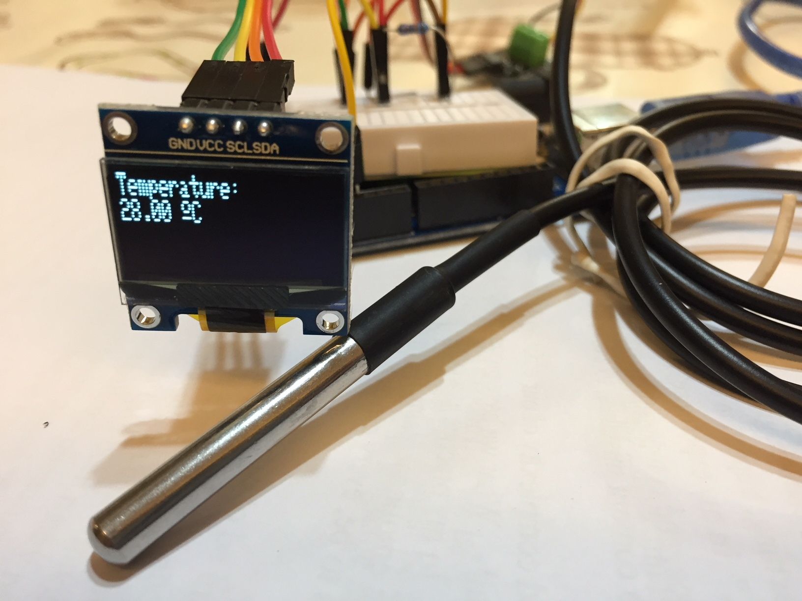 Temperature Probe DS18B20 With OLED Display : 10 Steps - Instructables