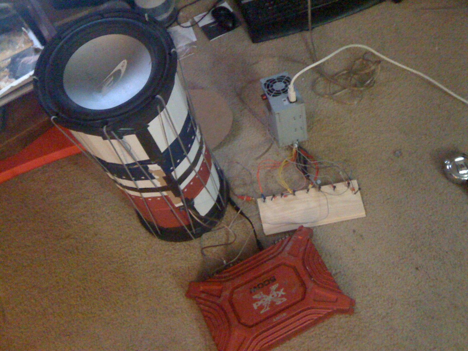 Cardboard Subwoofer Tube + Amp Powered by Desktop PSU - Instructables