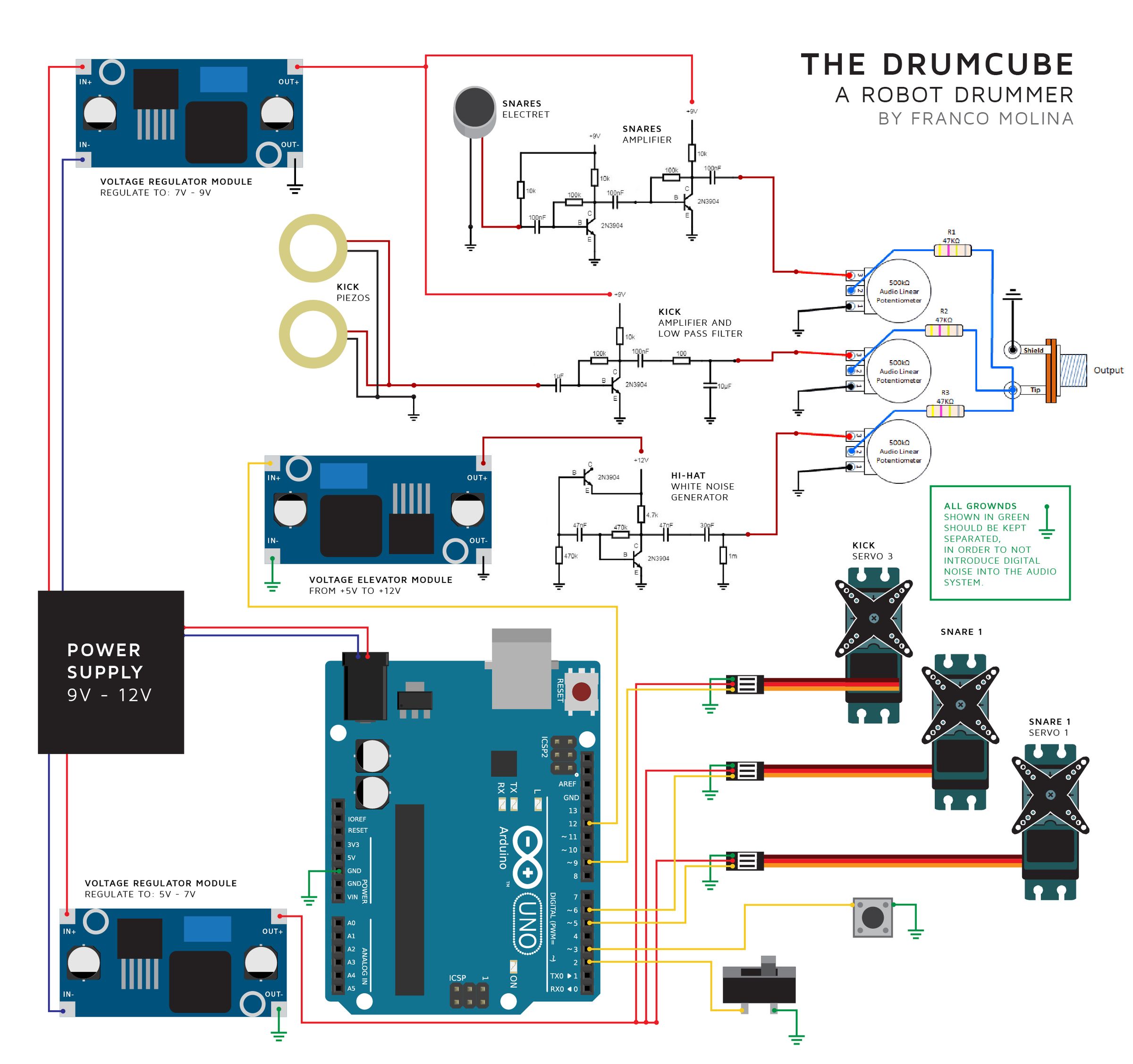 DrumCube, an Arduino Robot Drummer : 13 Steps (with Pictures ...