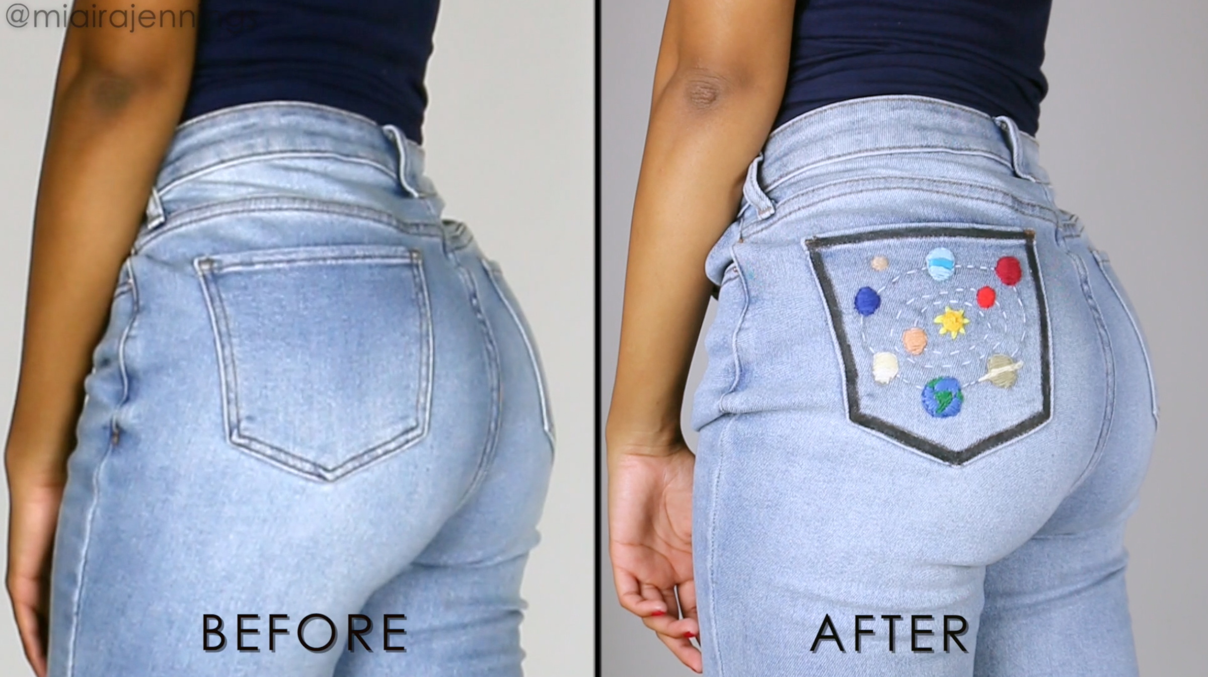 DIY Space Embroidered Denim Jeans Pocket : 10 Steps (with Pictures ...