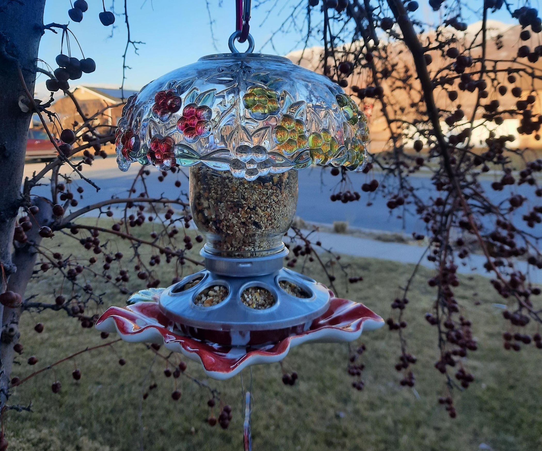 Vintage Repurposed Glass Plate Bird Feeder By Artfulsalvage 3100