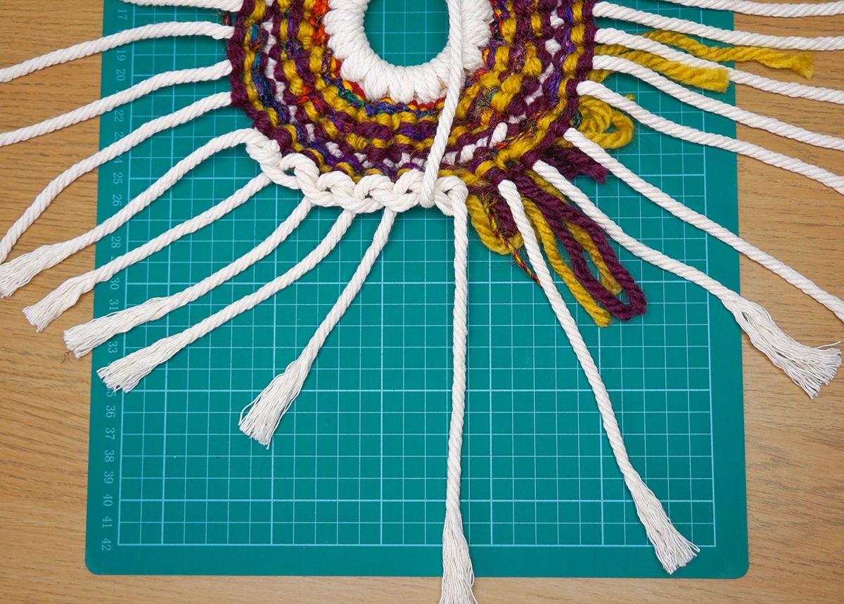 DIY Circular Macramé SUNBURST Ornament | Woven Rope & Fibre Mirror ...