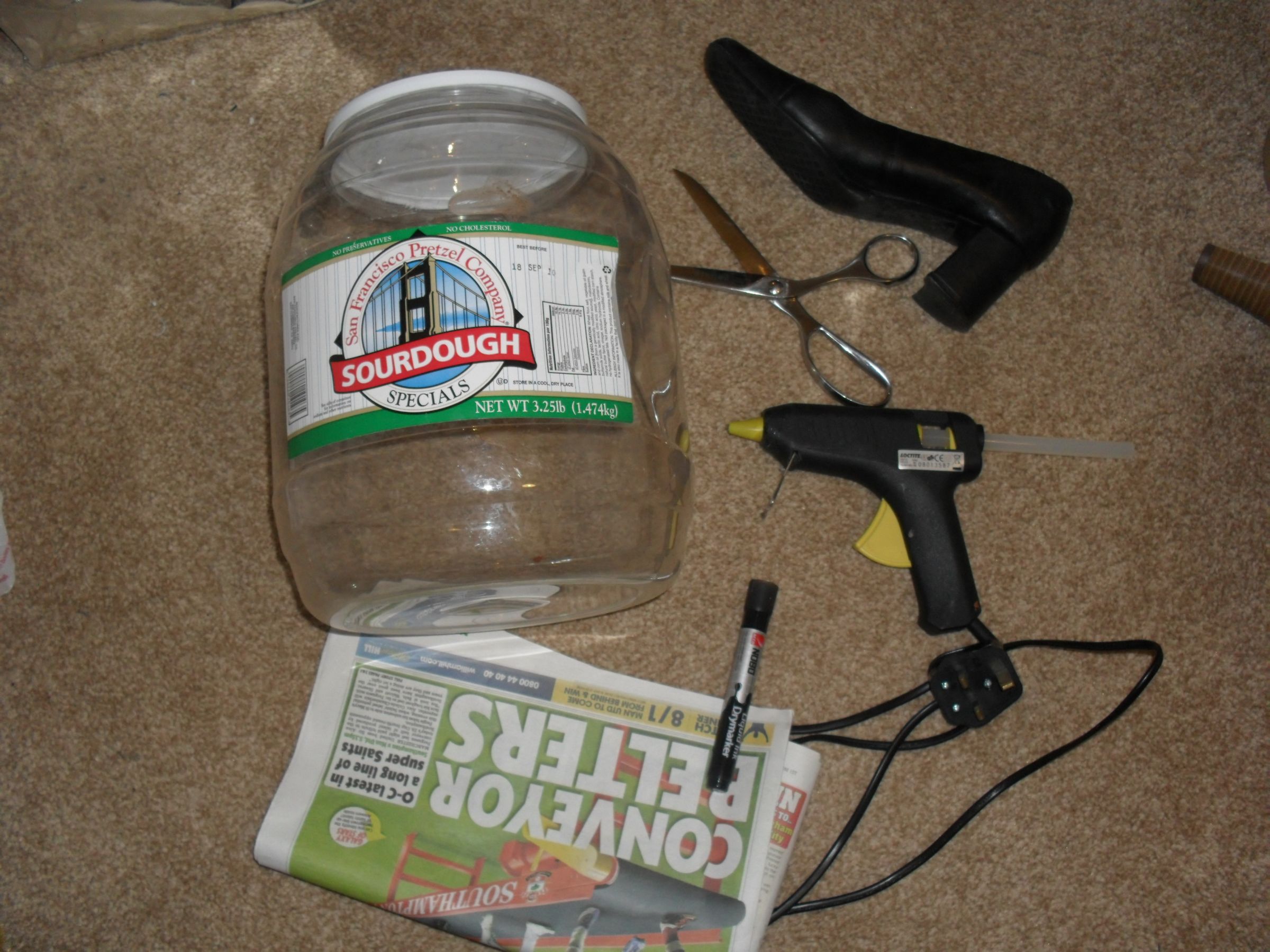 How to Make a Prop 'Glass' Cinderella Slipper (From a Pretzel Tub ...