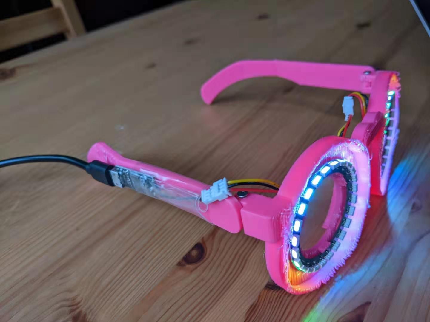 A Pair of LED Glasses With Outwards Facing LED Ring : 7 Steps ...