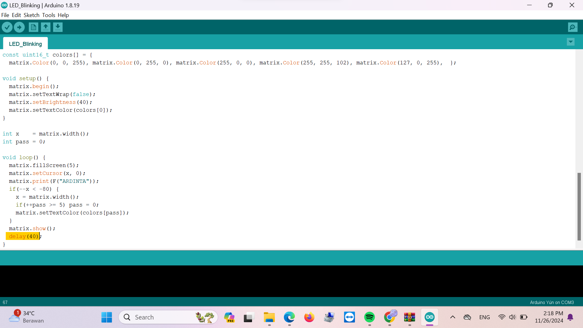 LED Blinking Running Text : 4 Steps - Instructables
