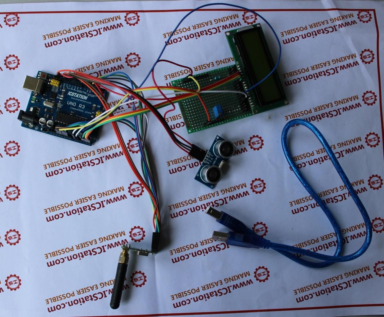 Ultrasonic Distance Measurement NRF905 Wireless Transmission System ...