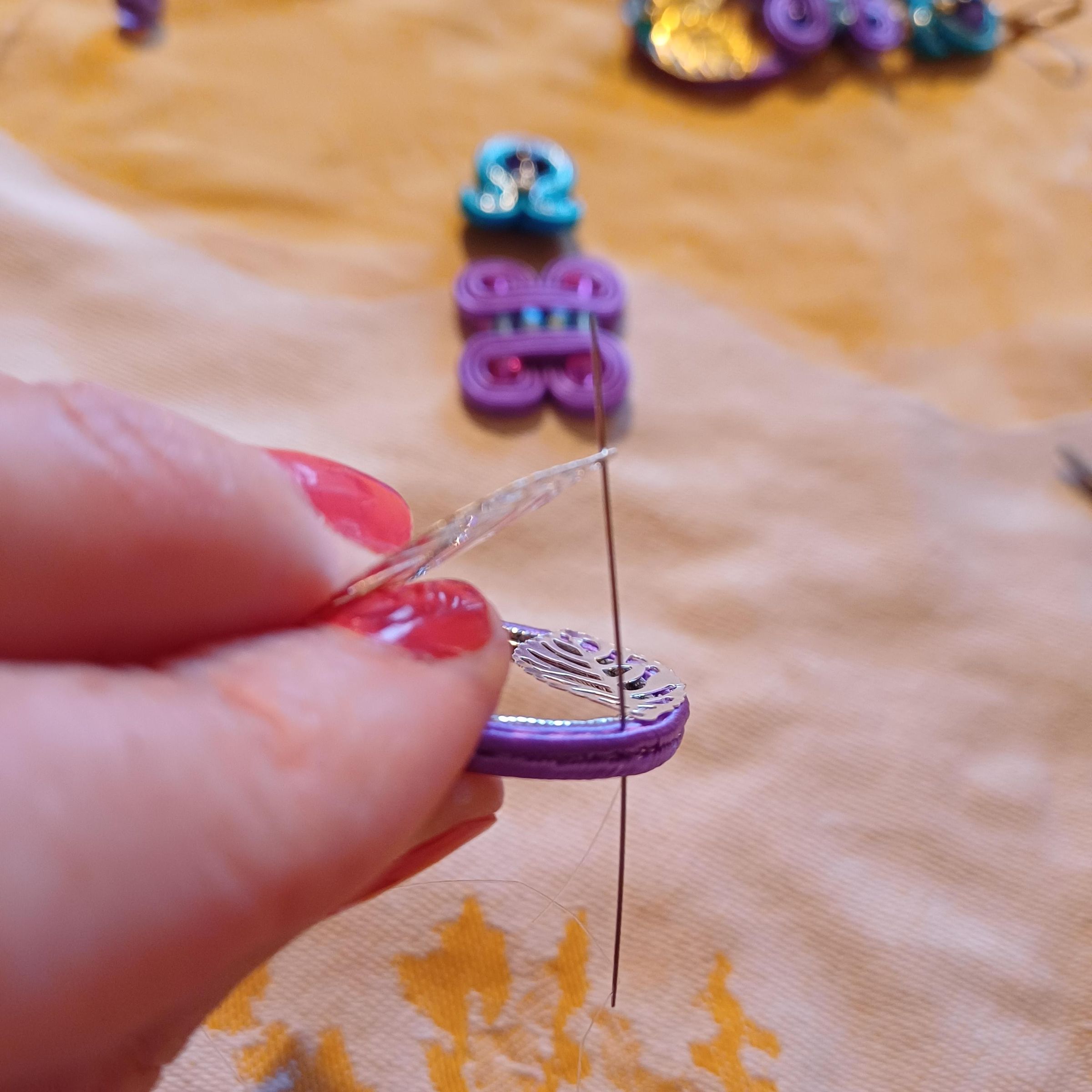 Embroidered Filigree Earrings "Purple Rain" : 9 Steps (with Pictures ...