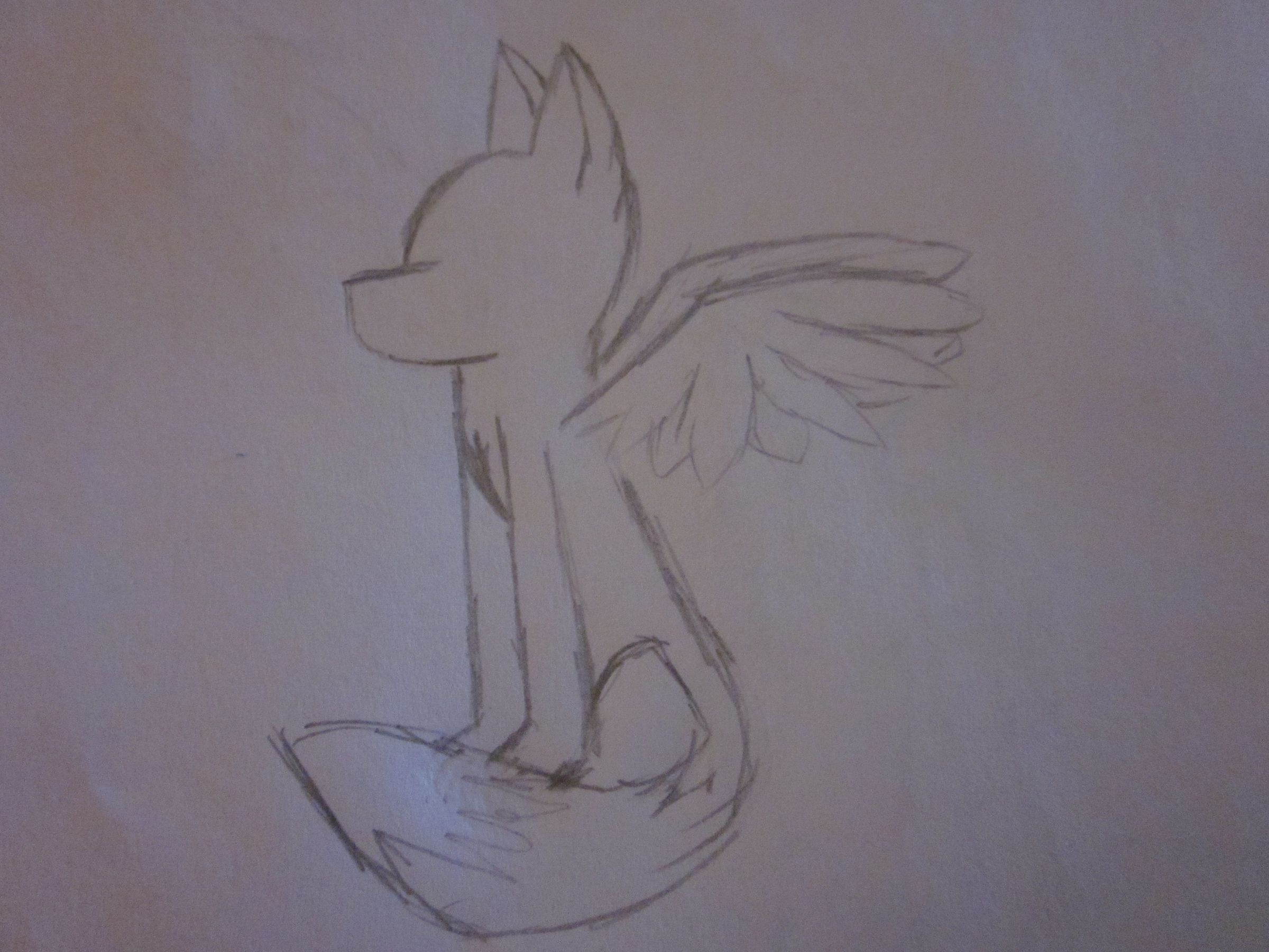 Wolf Drawings In Pencil With Wings