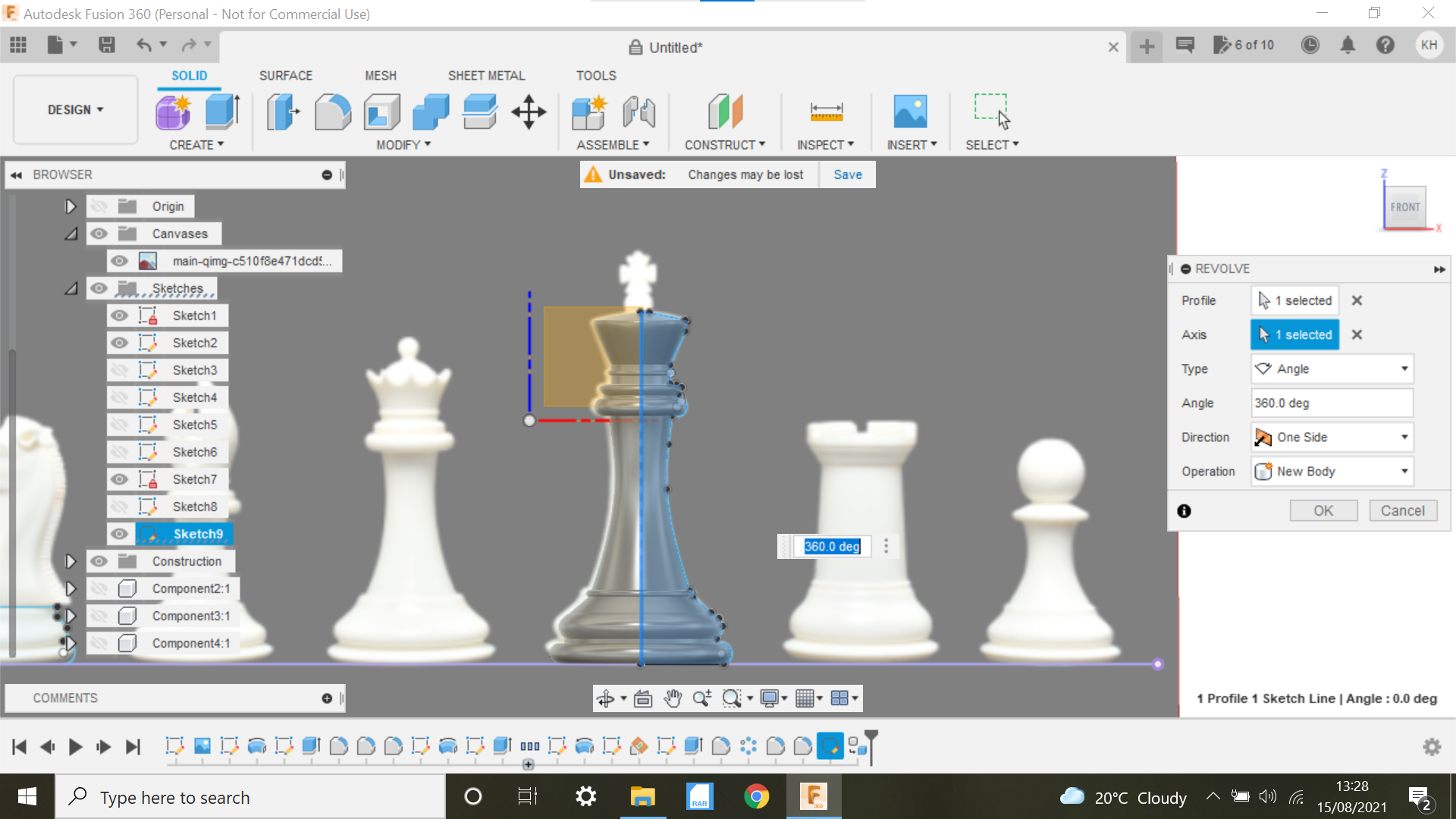 Chess Pieces 3D Printed Designed With Fusion 360 : 4 Steps (with ...