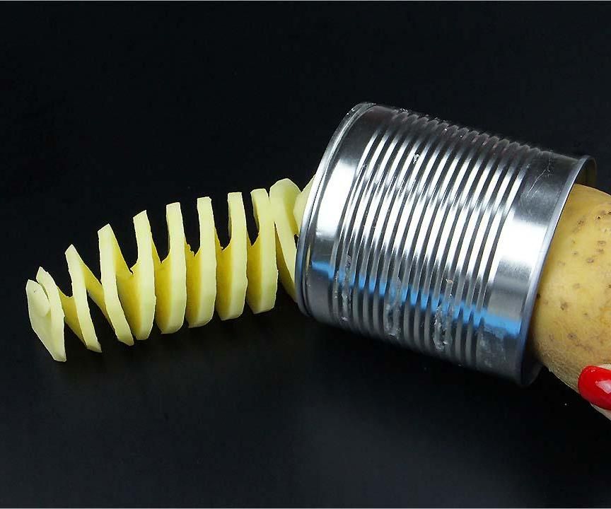 How to Make a Spiral Potato Cutter at Home || DIY Spiral Potato Slicer ...