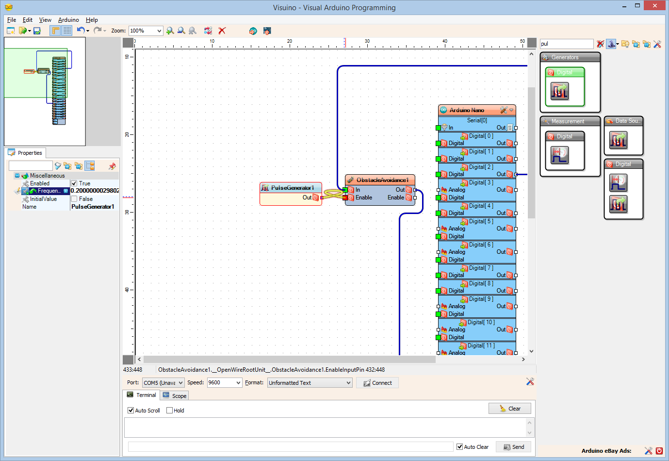 Arduino Nano: Infrared Obstacle Avoidance Sensor With Visuino : 12 ...