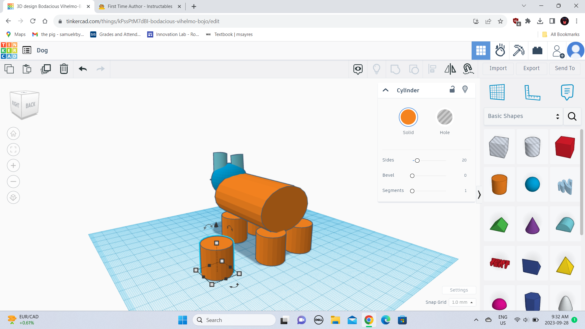 How to Make a Dog in Tinkercad : 21 Steps - Instructables