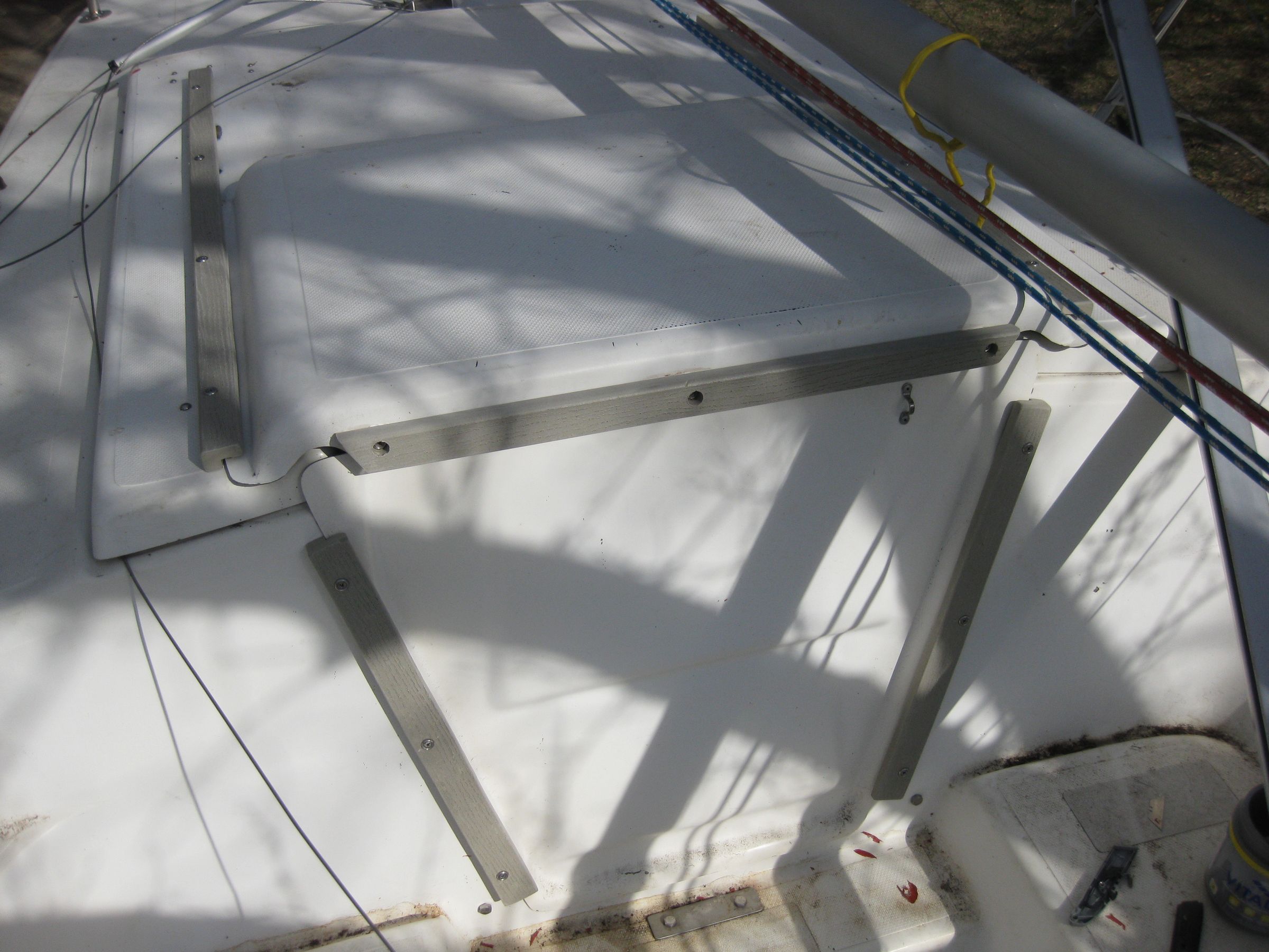 Replace Wood Hatch Slides on Sailboat With Composite Decking Material ...