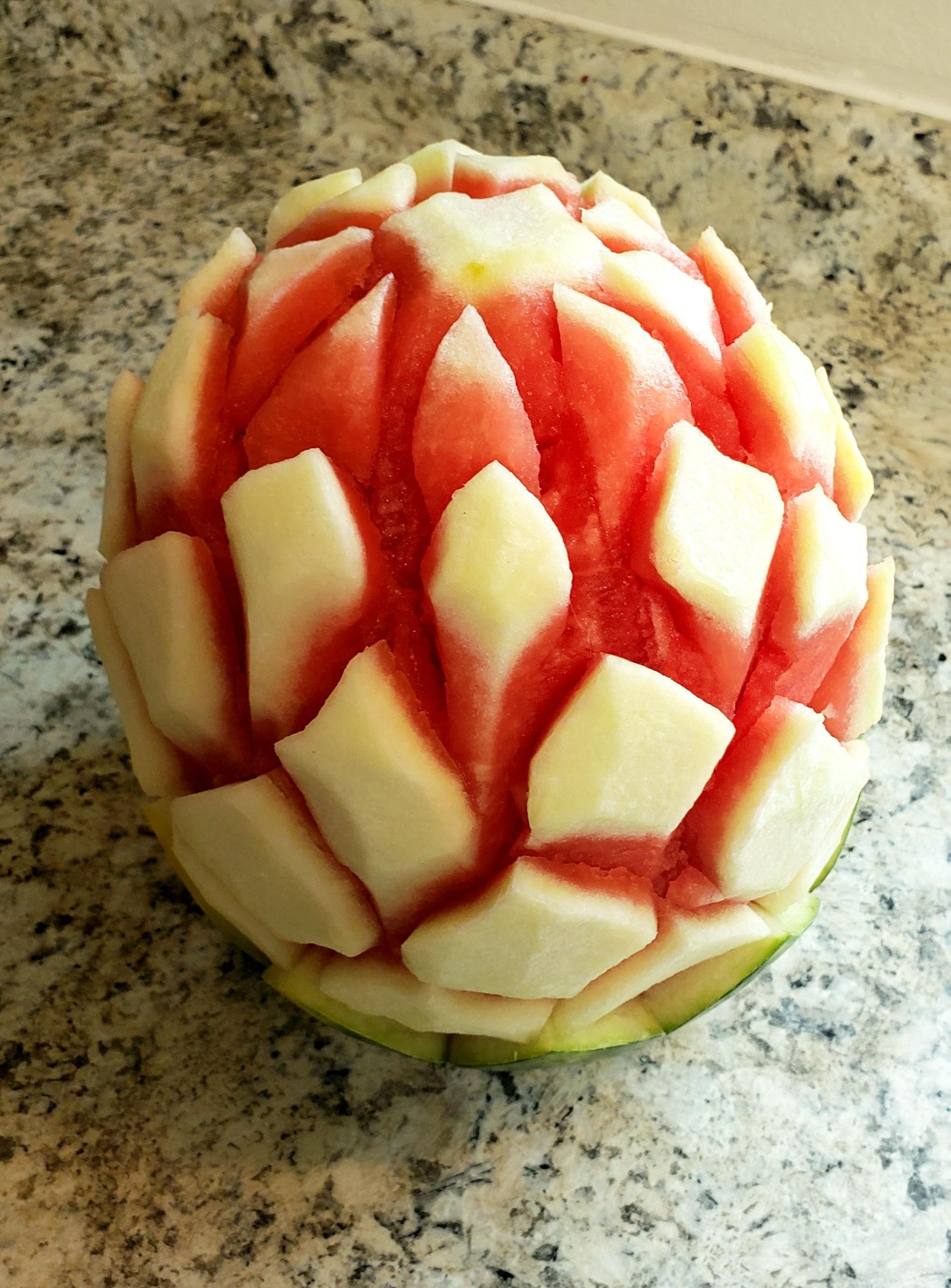 Watermelon Lotus Flower Carving! : 17 Steps (with Pictures) - Instructables