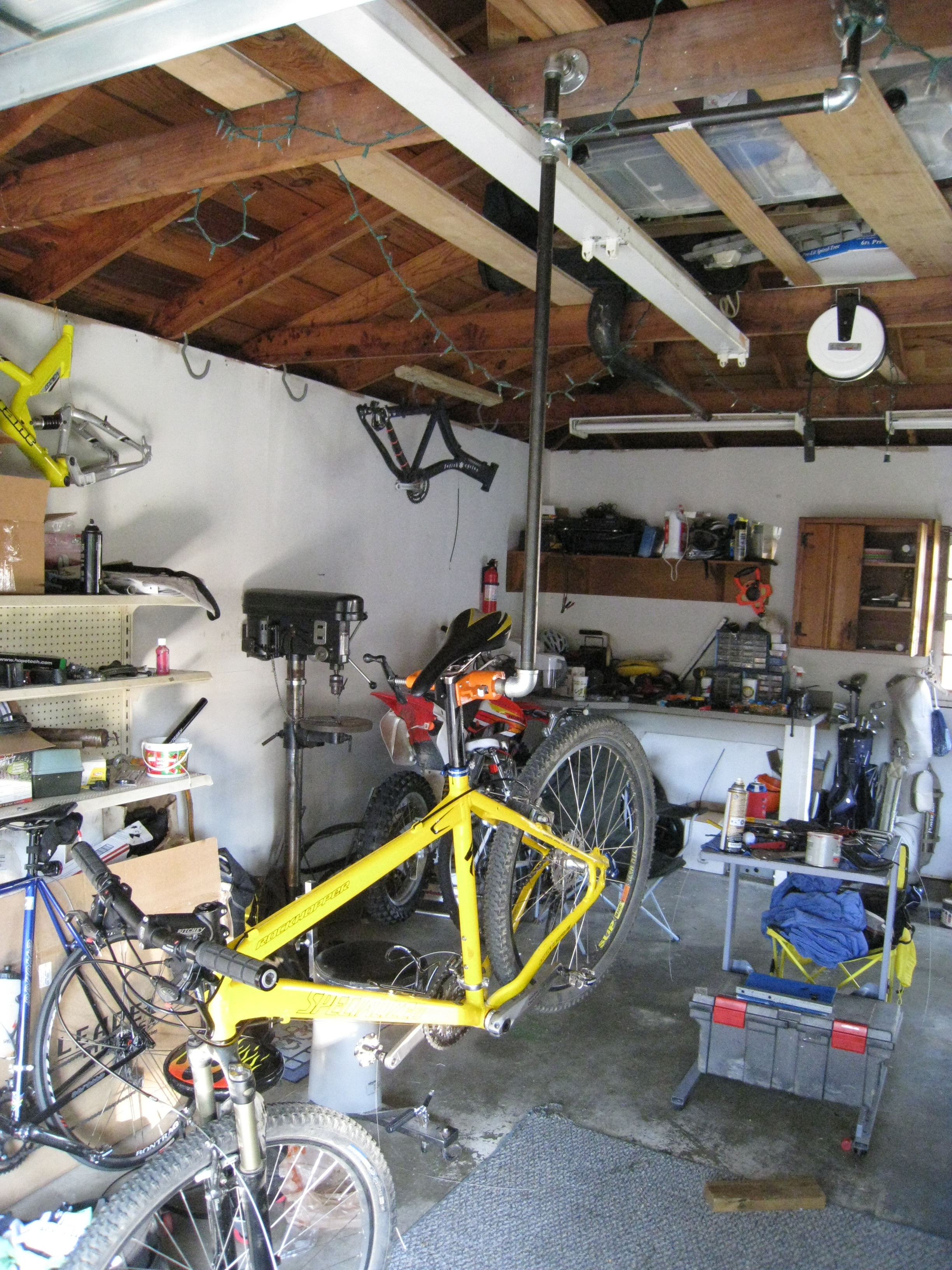 How to Make a Hanging Bicycle Bike Repair Stand modified 4 Steps Instructables