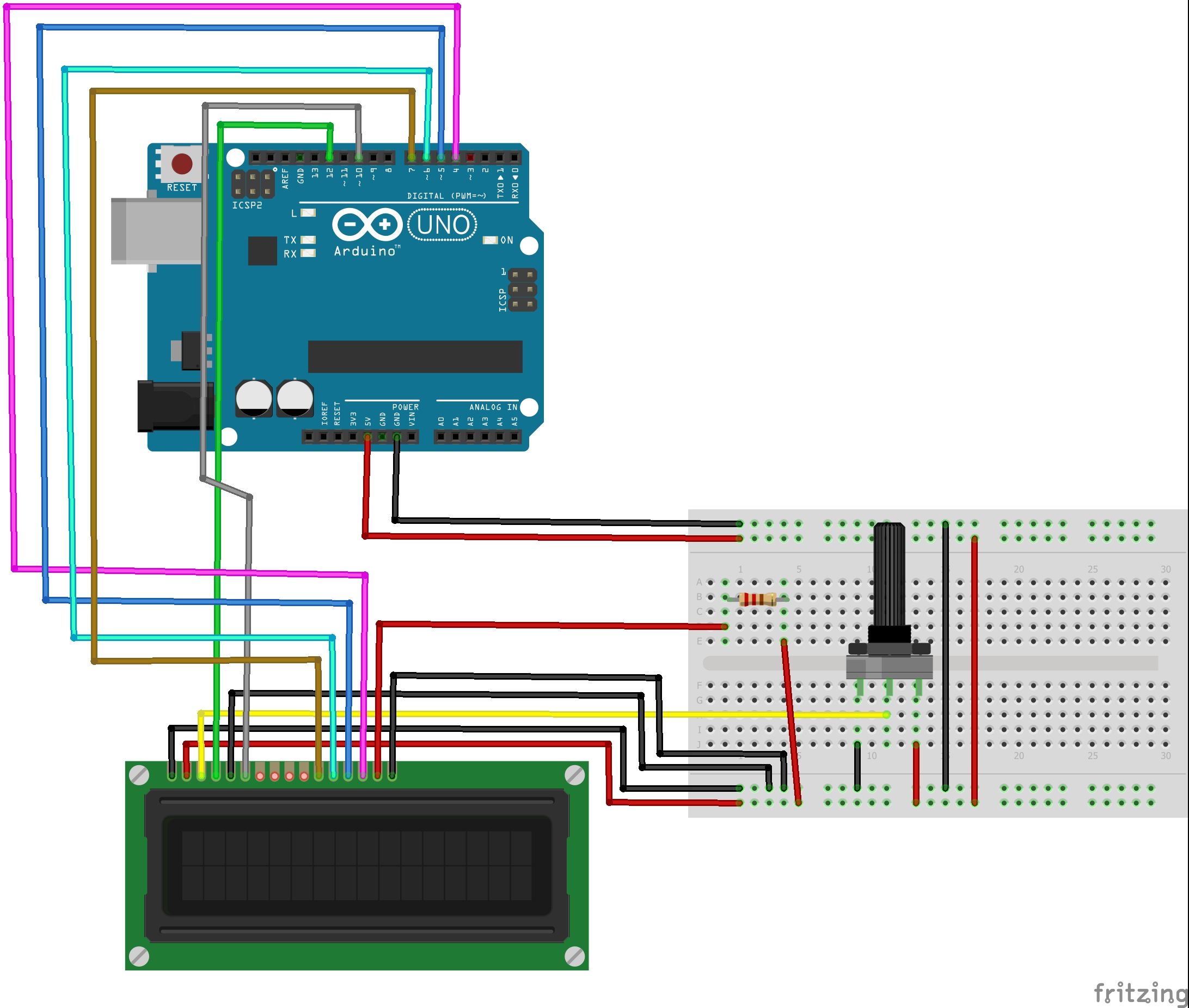 Using 16x2 LCD With Arduino : 5 Steps - Instructables
