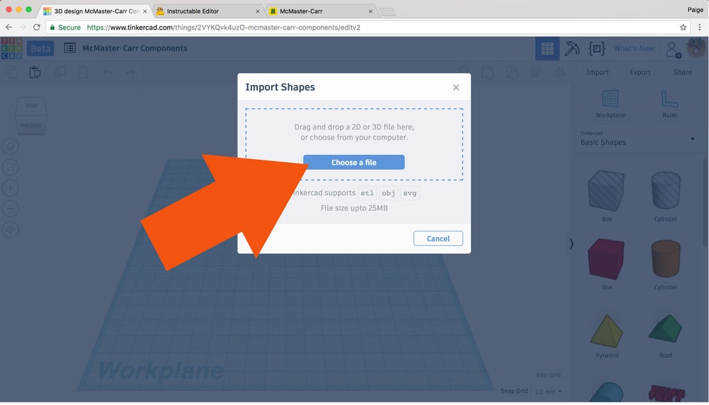 Import Mcmaster Carr Components Into Tinkercad 4 Steps With Pictures