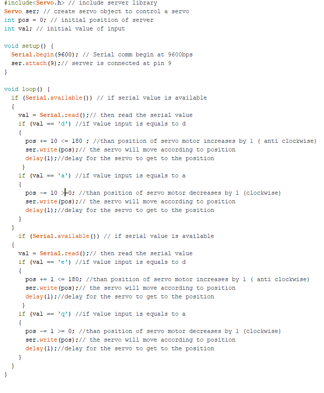 Controlling Servo Motor Using Keyboard Input : 4 Steps - Instructables