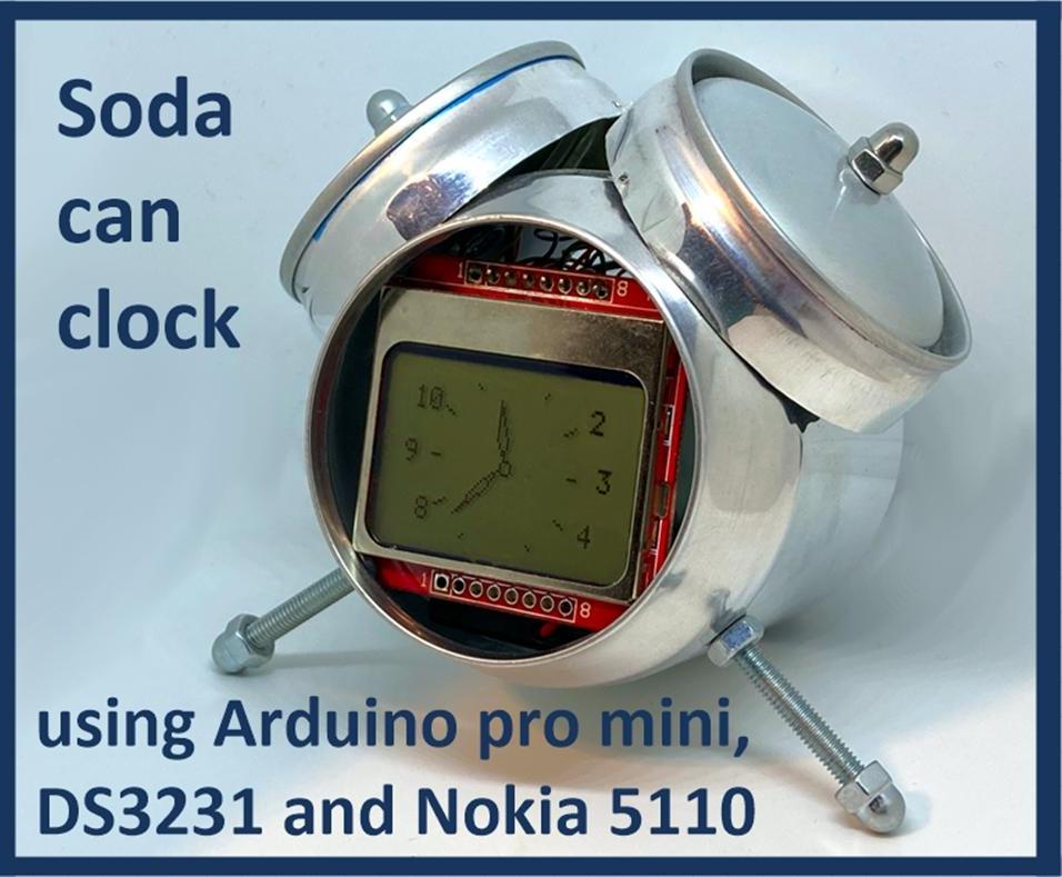 Soda Can Clock Using Arduino Pro Mini, DS3231 and Nokia 5110 : 5 Steps (with Pictures ...