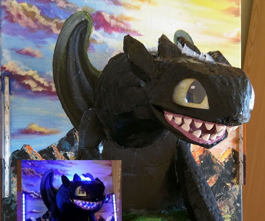 Toothless 3D Illuminated Painting : 4 Steps (with Pictures) - Instructables
