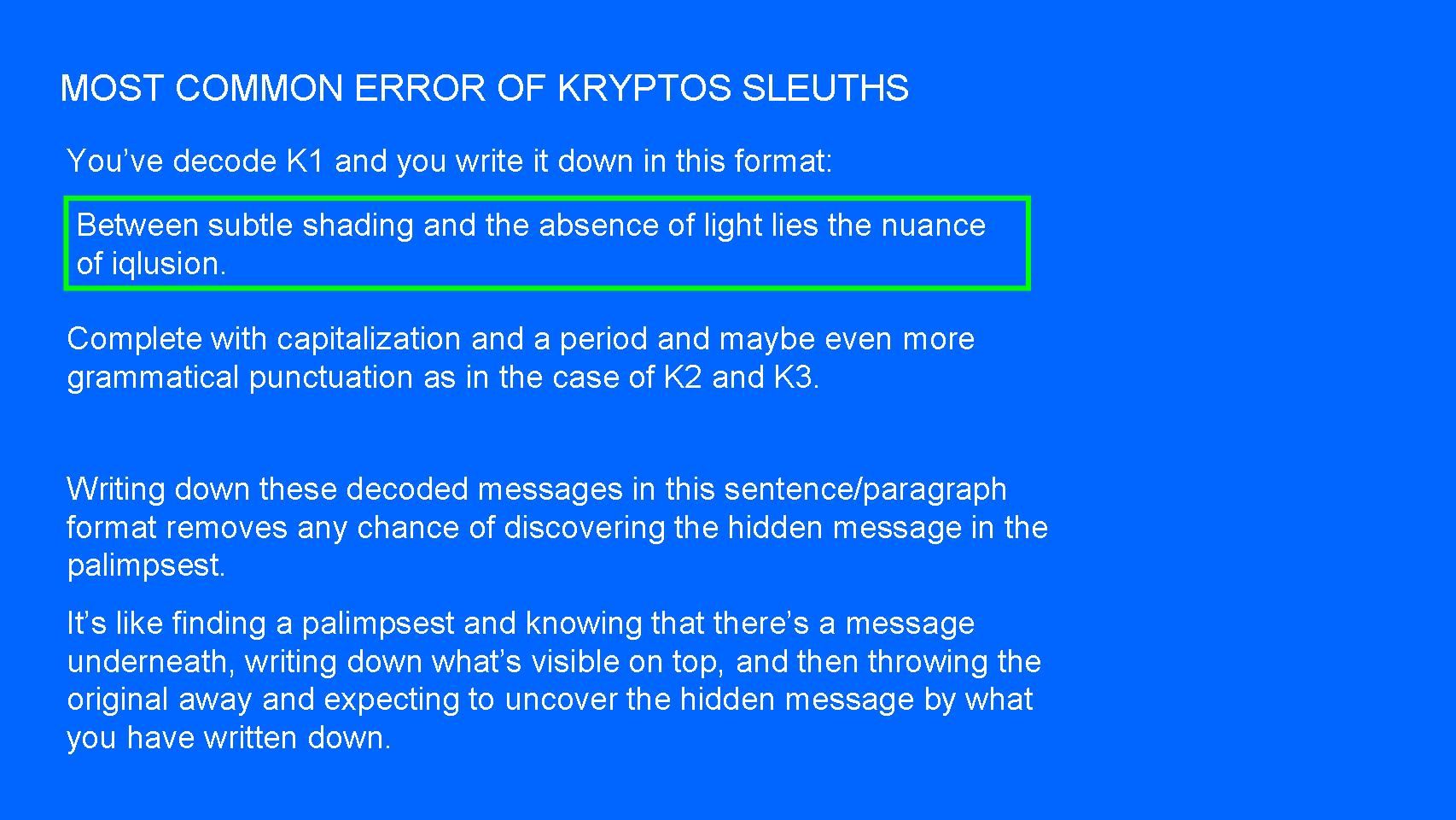 How to Solve Sanborn's Kryptos: Part 8 - K1 Palimpsest : 9 Steps ...